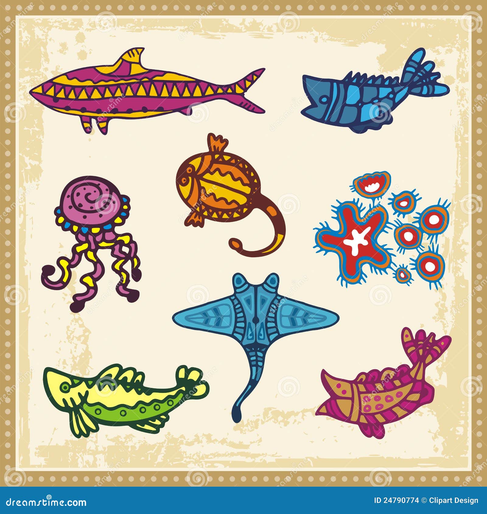 Animals-aboriginal Art Vector Illustration | CartoonDealer.com #6785906 Animals-aboriginal Art Vector Illustration | CartoonDealer.com #6785906
