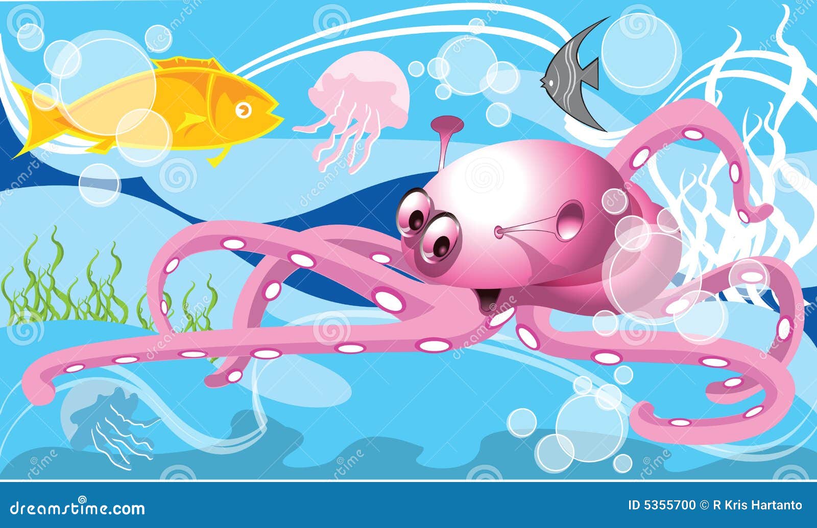Sea animals background stock vector. Illustration of looking - 5355700
