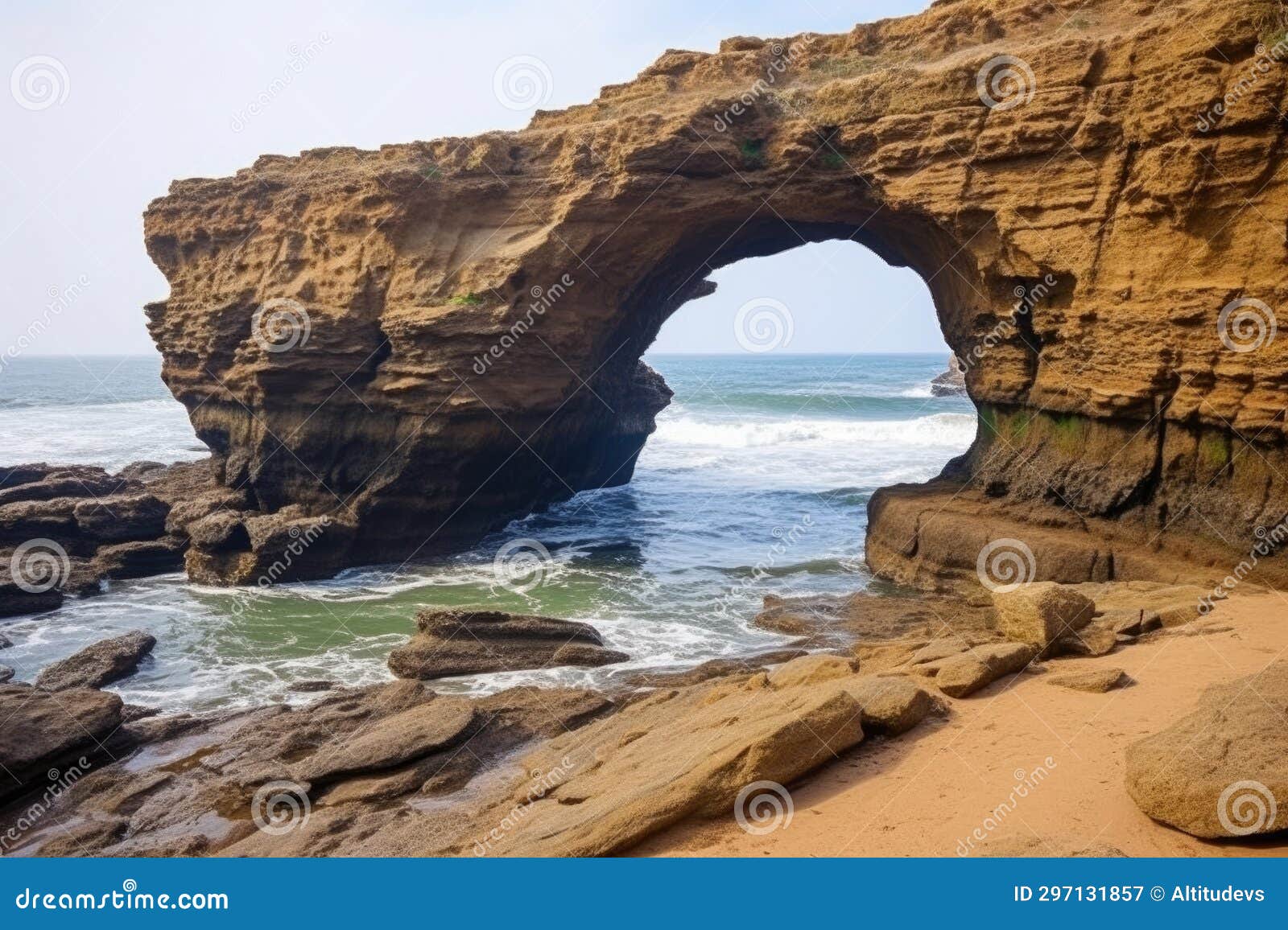 Sea Arch Formed through Coastal Erosion Stock Image - Image of ...