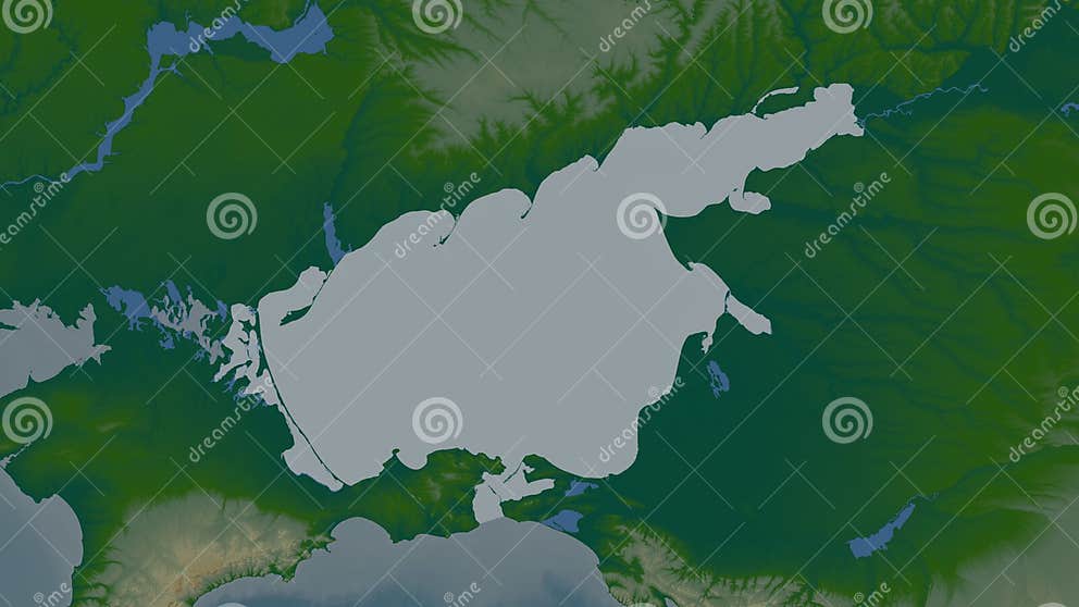 Sea of Azov Highlighted. Physical Map Stock Illustration - Illustration ...
