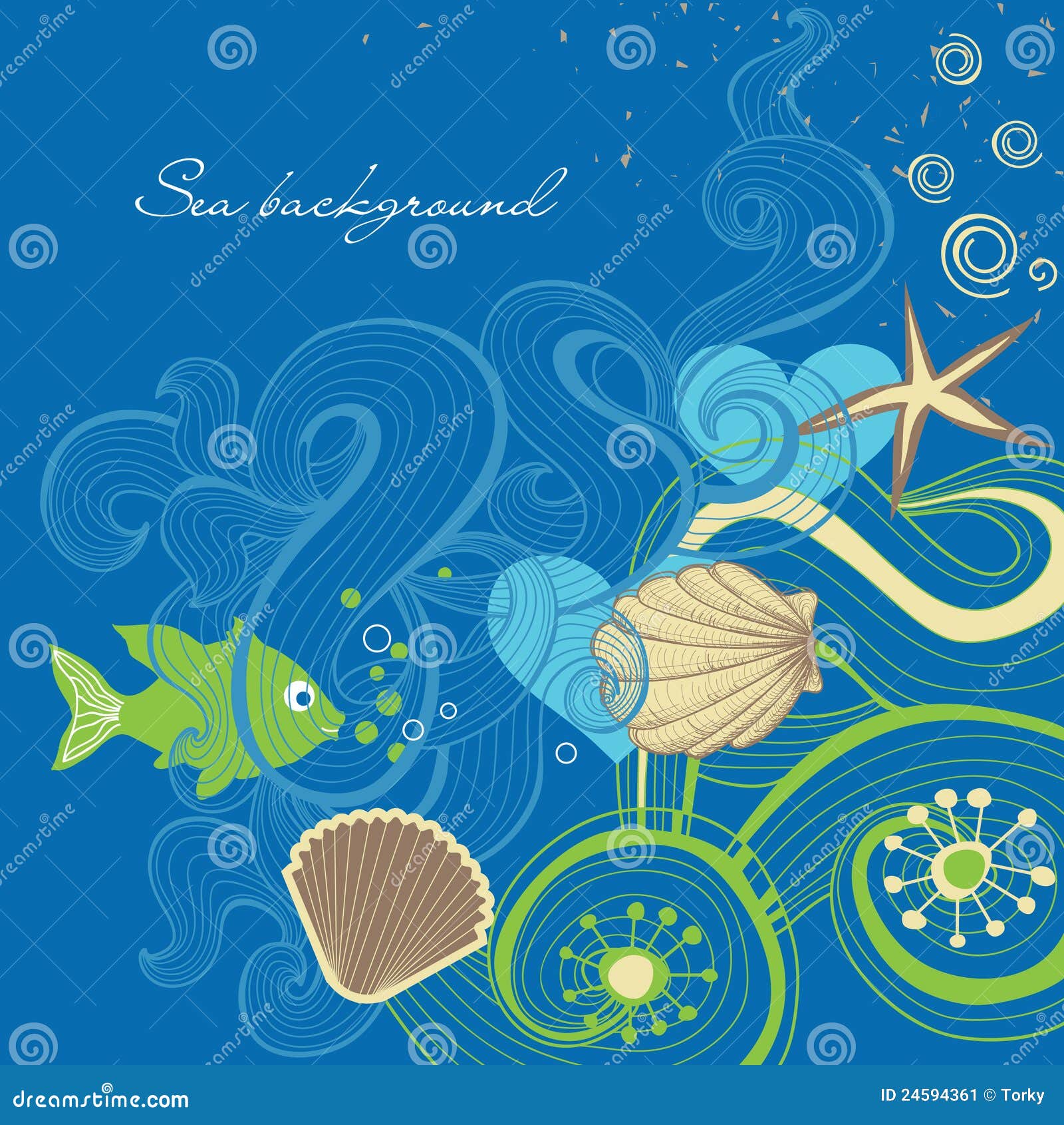 Sea background stock vector. Illustration of paper, happy - 24594361