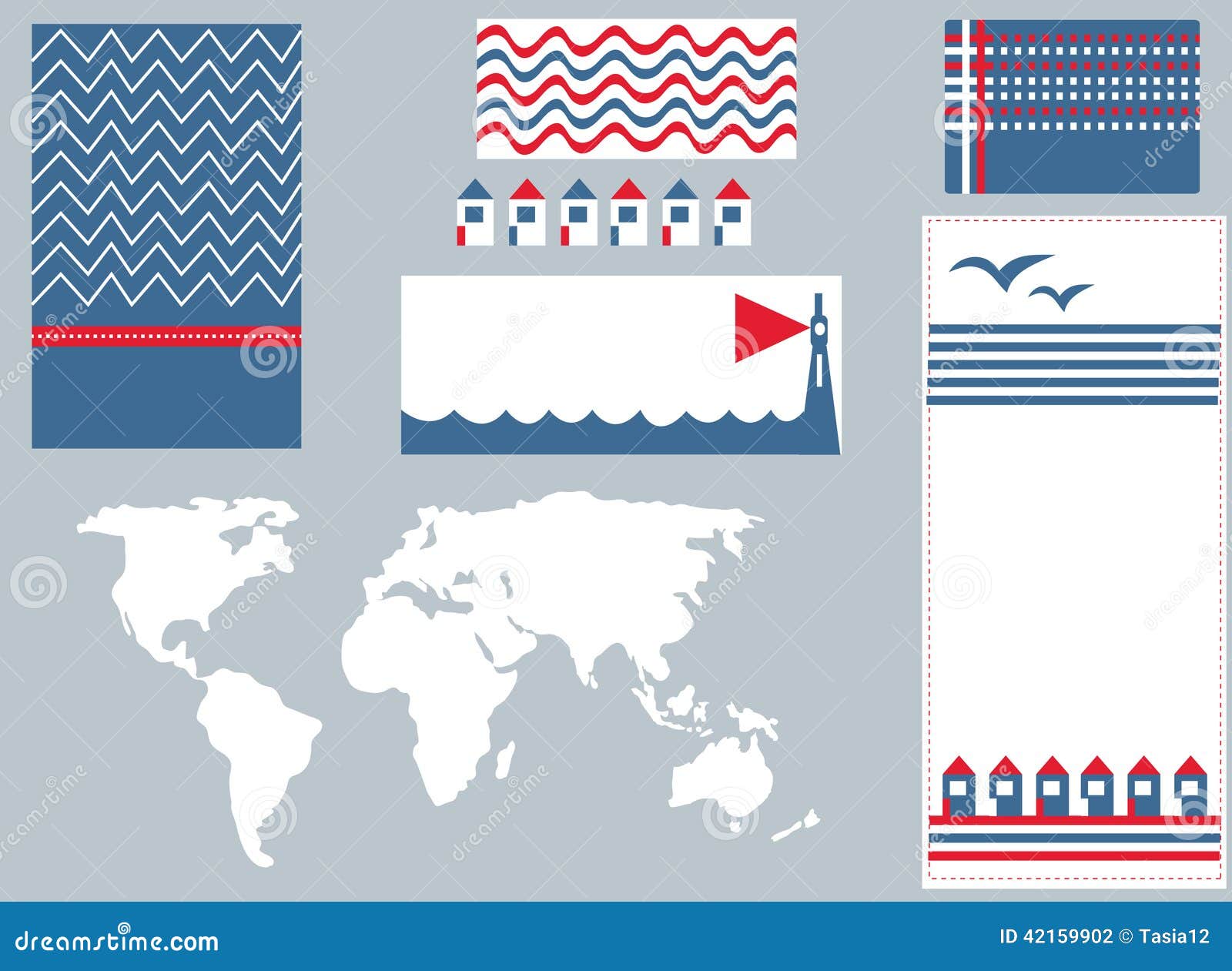 Sea Banner and Infographic Elements Set Stock Vector - Illustration of ...