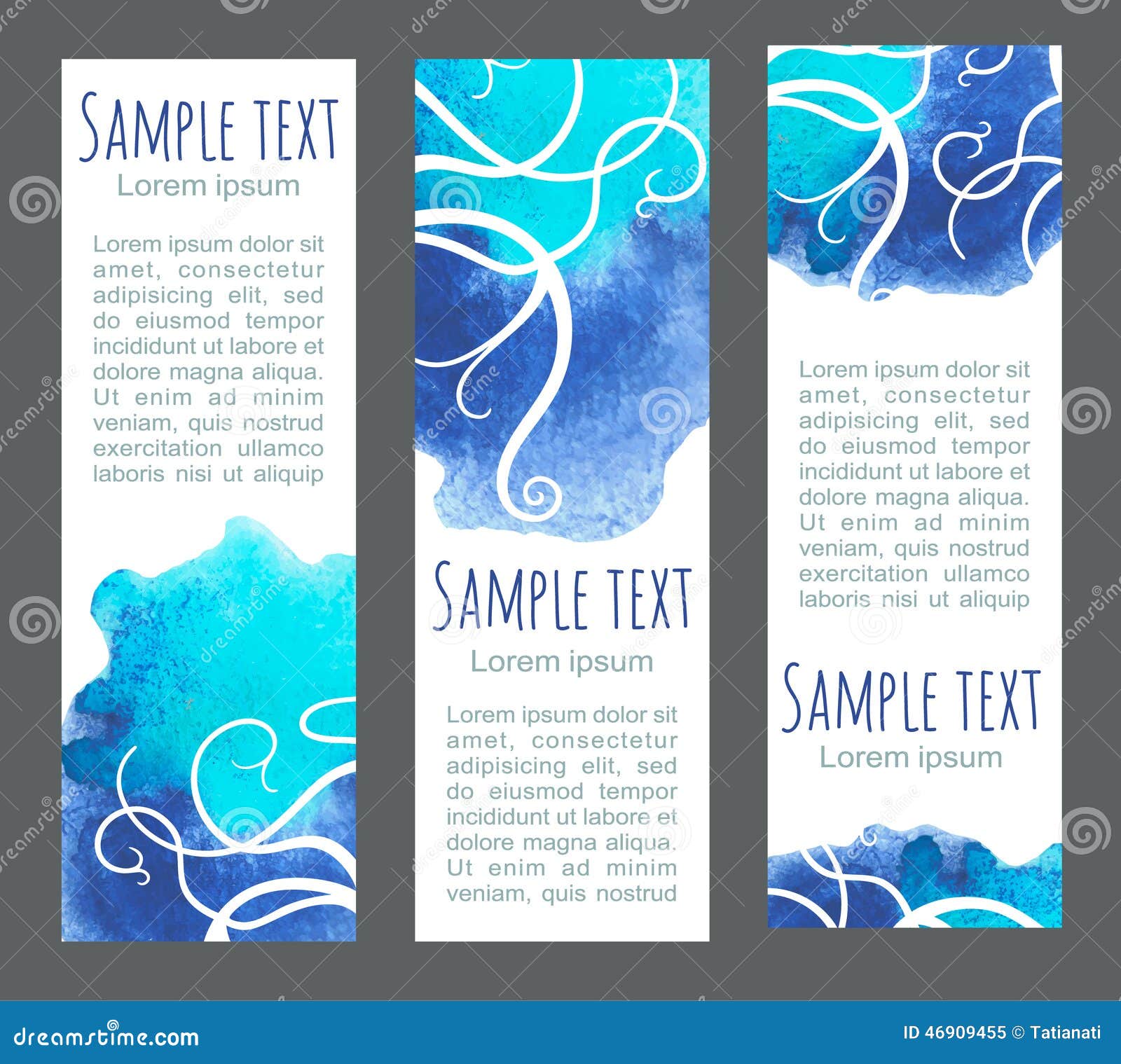 Sea banners stock vector. Illustration of creative, blue - 46909455