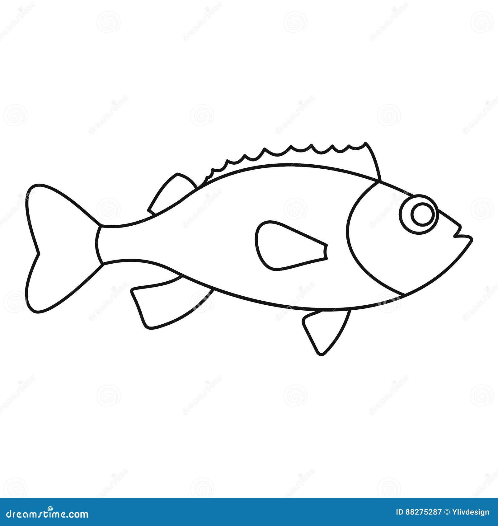 Rockfish Outline Map Vector Illustration | CartoonDealer.com #387547556