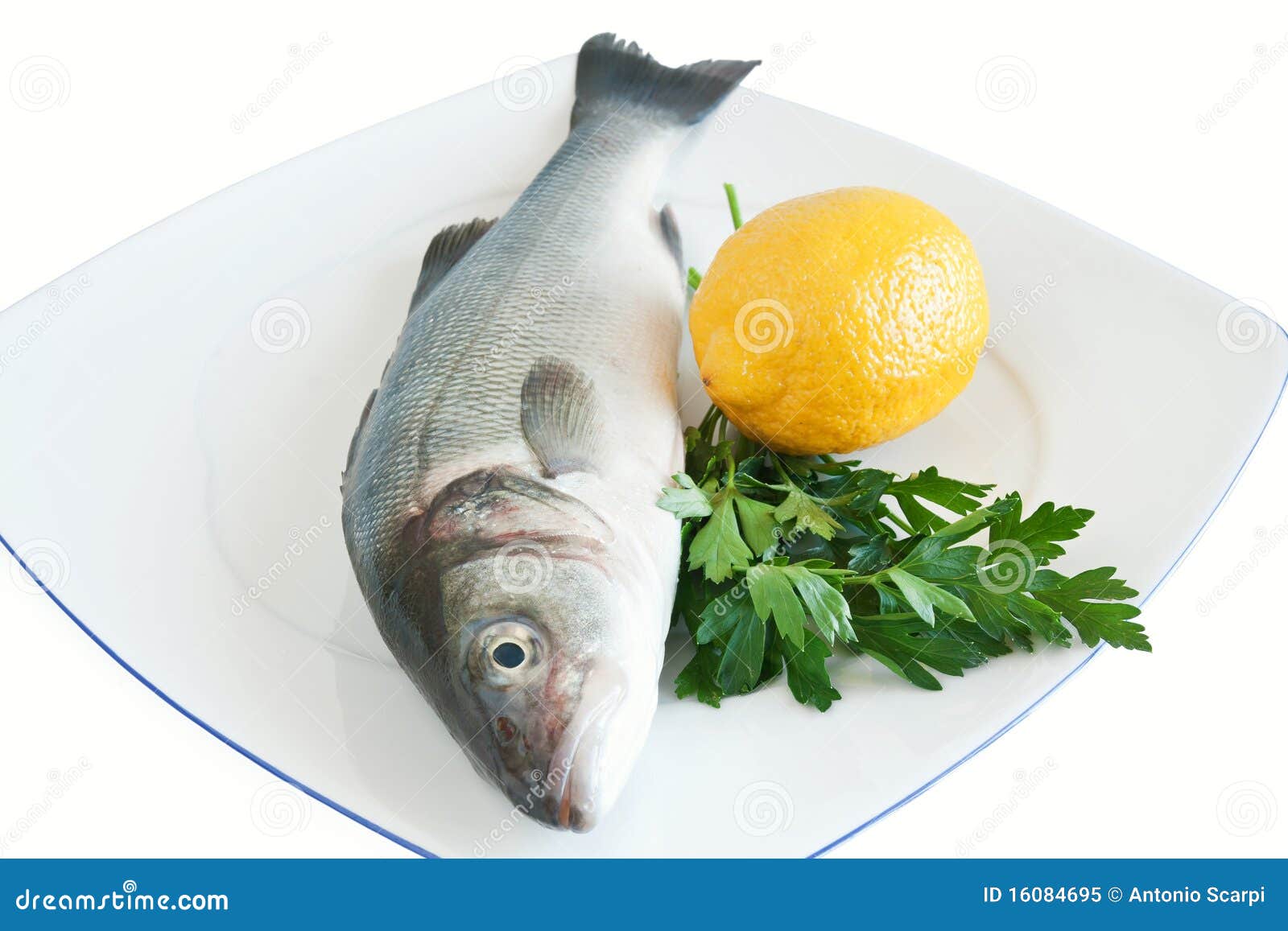 Sea Bass with Lemon and Parsley Stock Image - Image of diet, cuisine ...