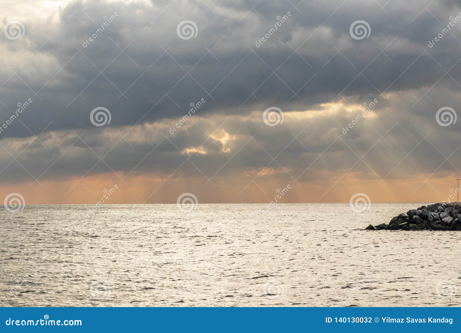 Sea, Beach, Cliffs and Cloudy Sky Stock Photo - Image of nature, clear ...