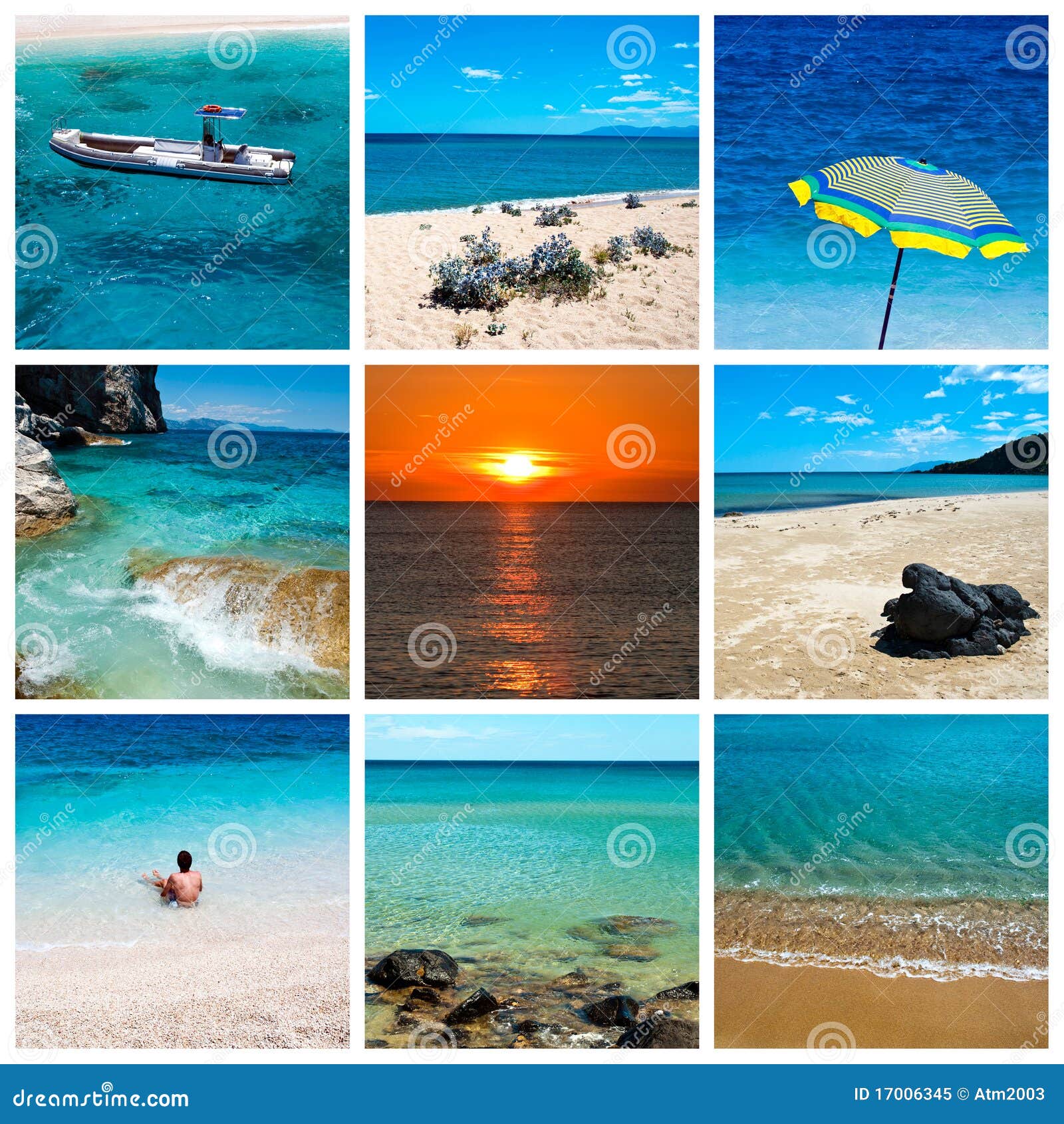 Sea and beach collage stock image. Image of lagoon, landscape - 17006345