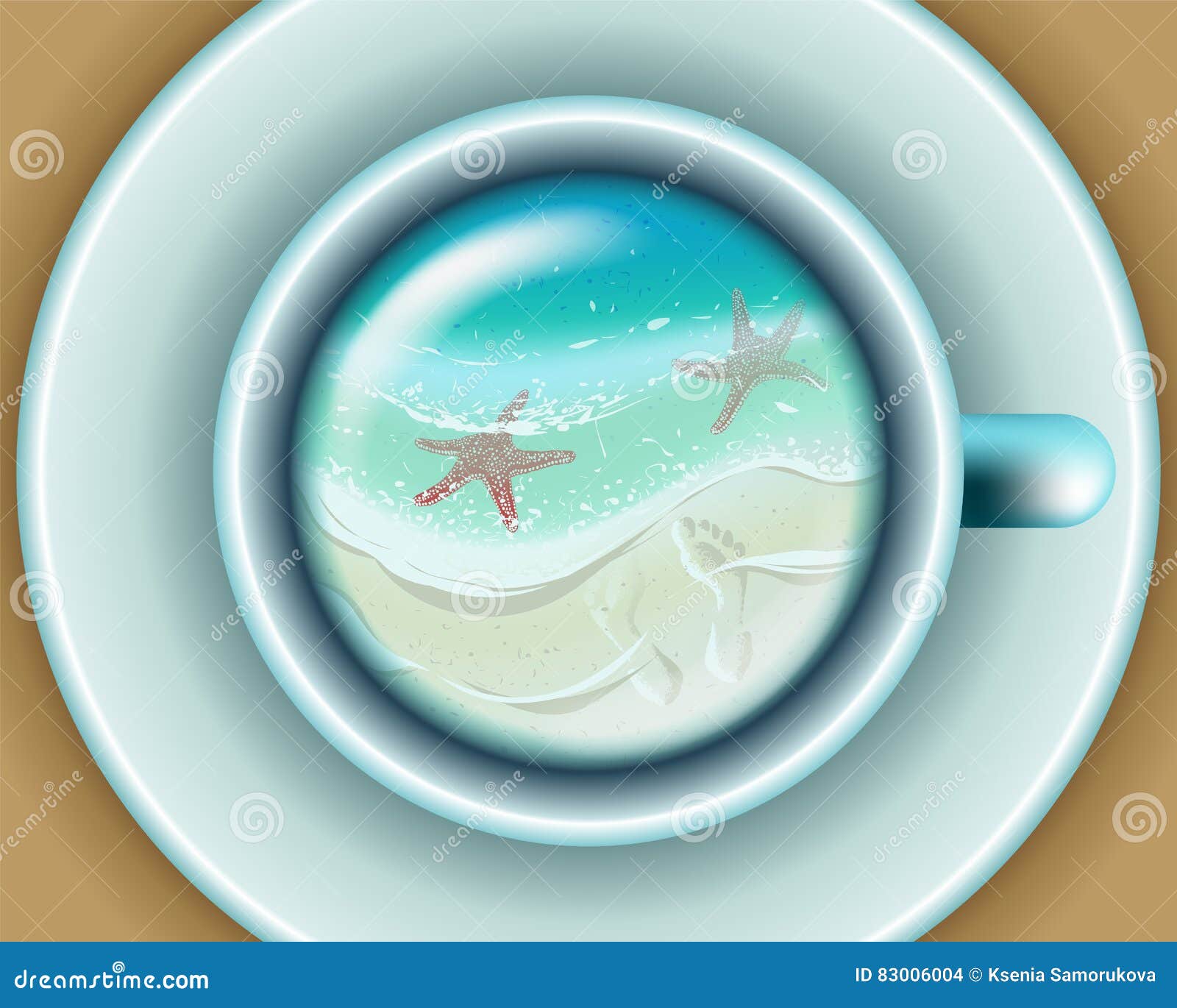 Sea beach in cup stock vector. Illustration of resort - 83006004