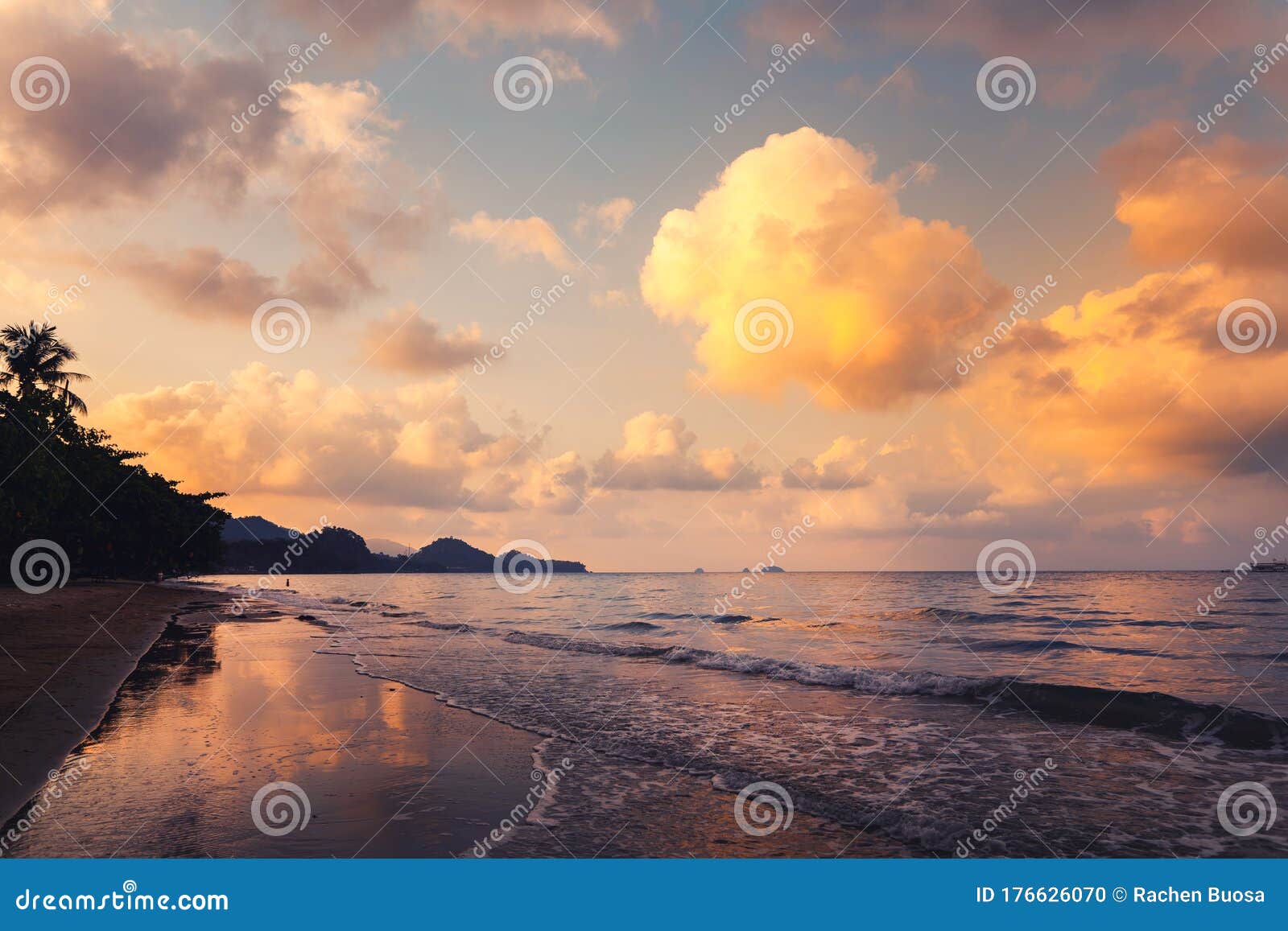 Sea and Beach in the Evening ,Sea View and Evening Stock Photo - Image ...