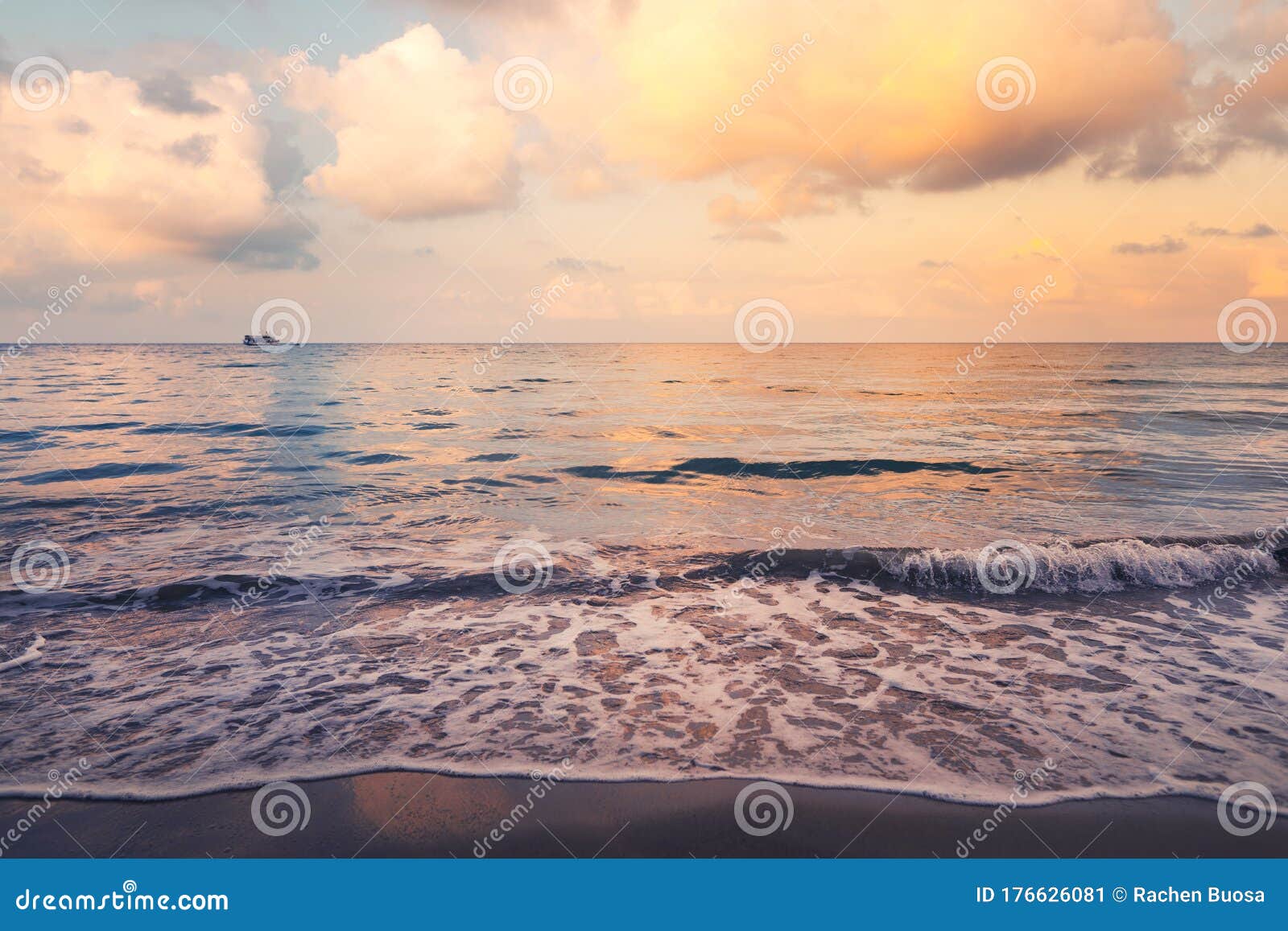 Sea and Beach in the Evening ,Sea View and Evening Stock Image - Image ...