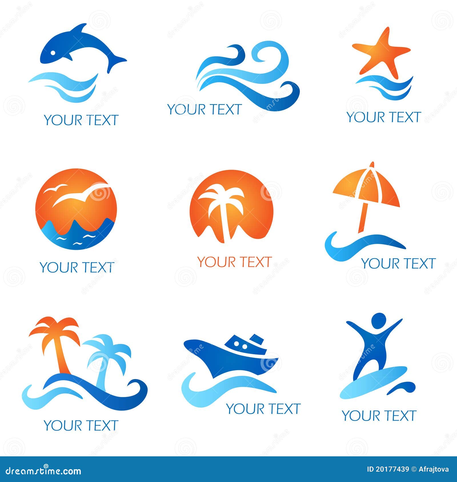 Sea and Beach icons stock vector. Illustration of symbol - 20177439