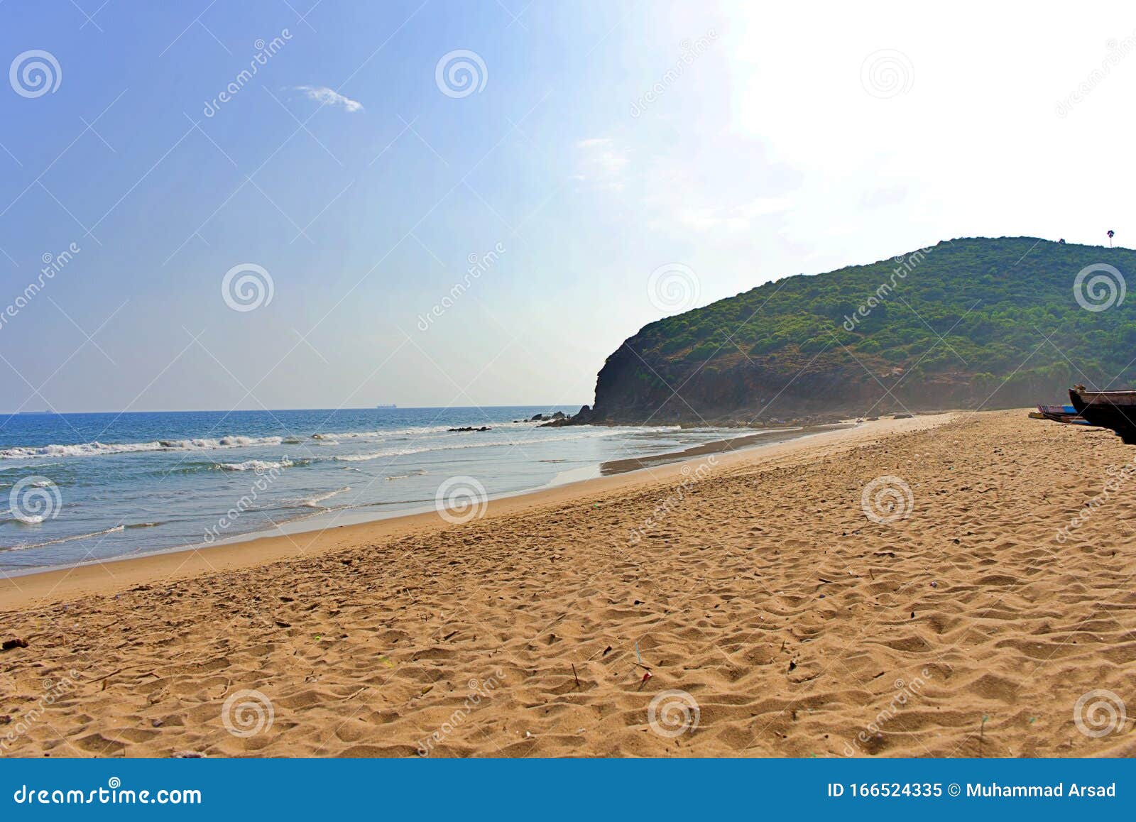 Sea Beach with Mountain ,mountain and Sand Stock Image - Image of ...