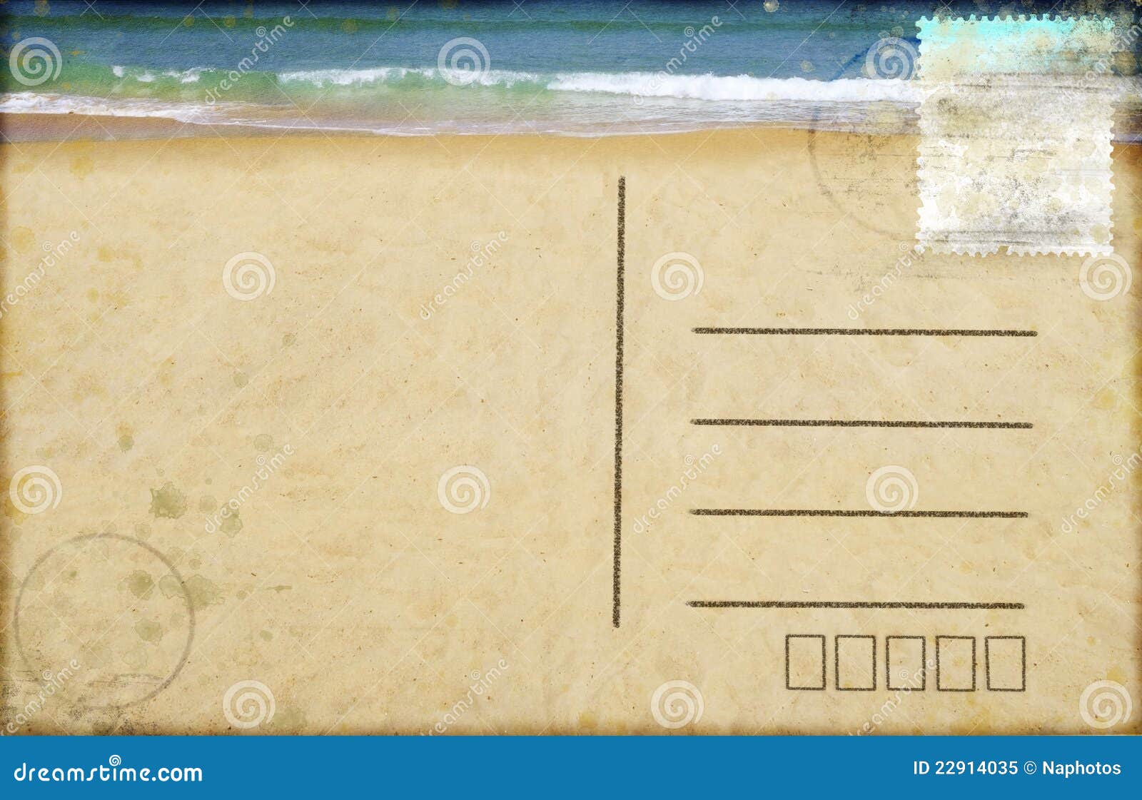 Sea beach on postcard stock illustration. Illustration of brown - 22914035