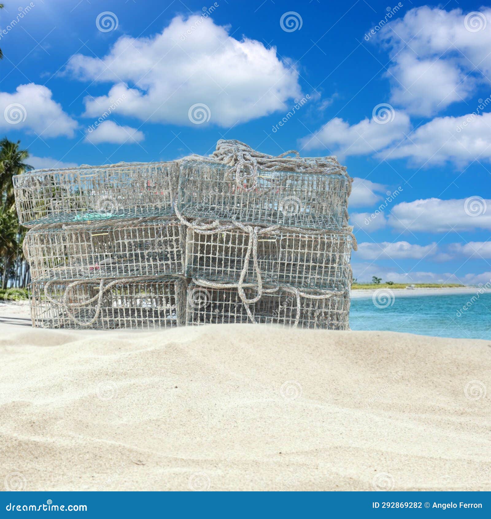 Sea Beach with Traps for Shellfish- Stock Photo - Image of fishery ...
