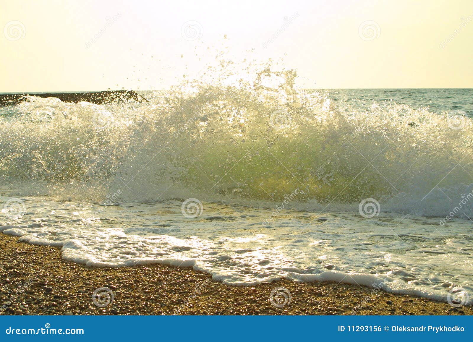 Sea Beach with Waves and Splashes Stock Photo - Image of beach, foam ...