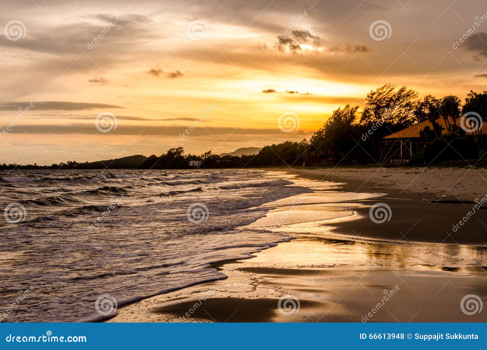 Sea on a Beautiful Sunset Light at Thailand Stock Photo - Image of ...