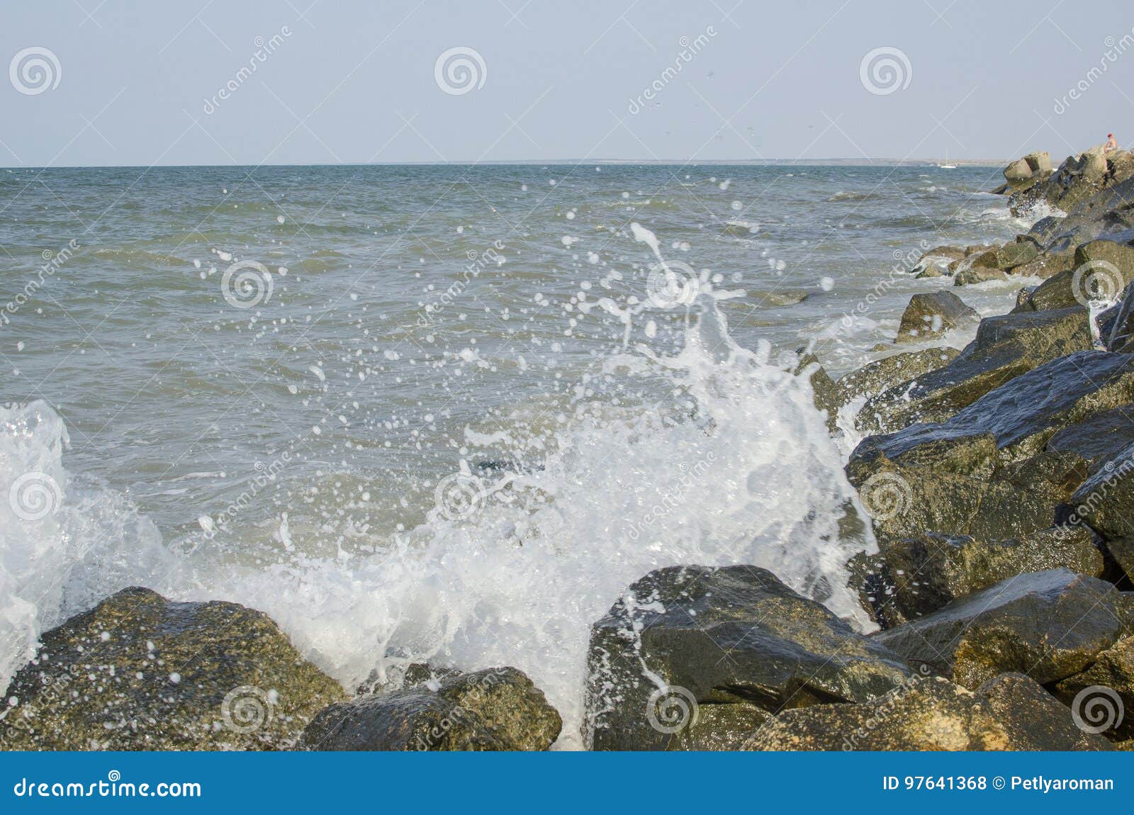 The Sea with Big Rocks on the Shore Stock Photo - Image of beauty ...