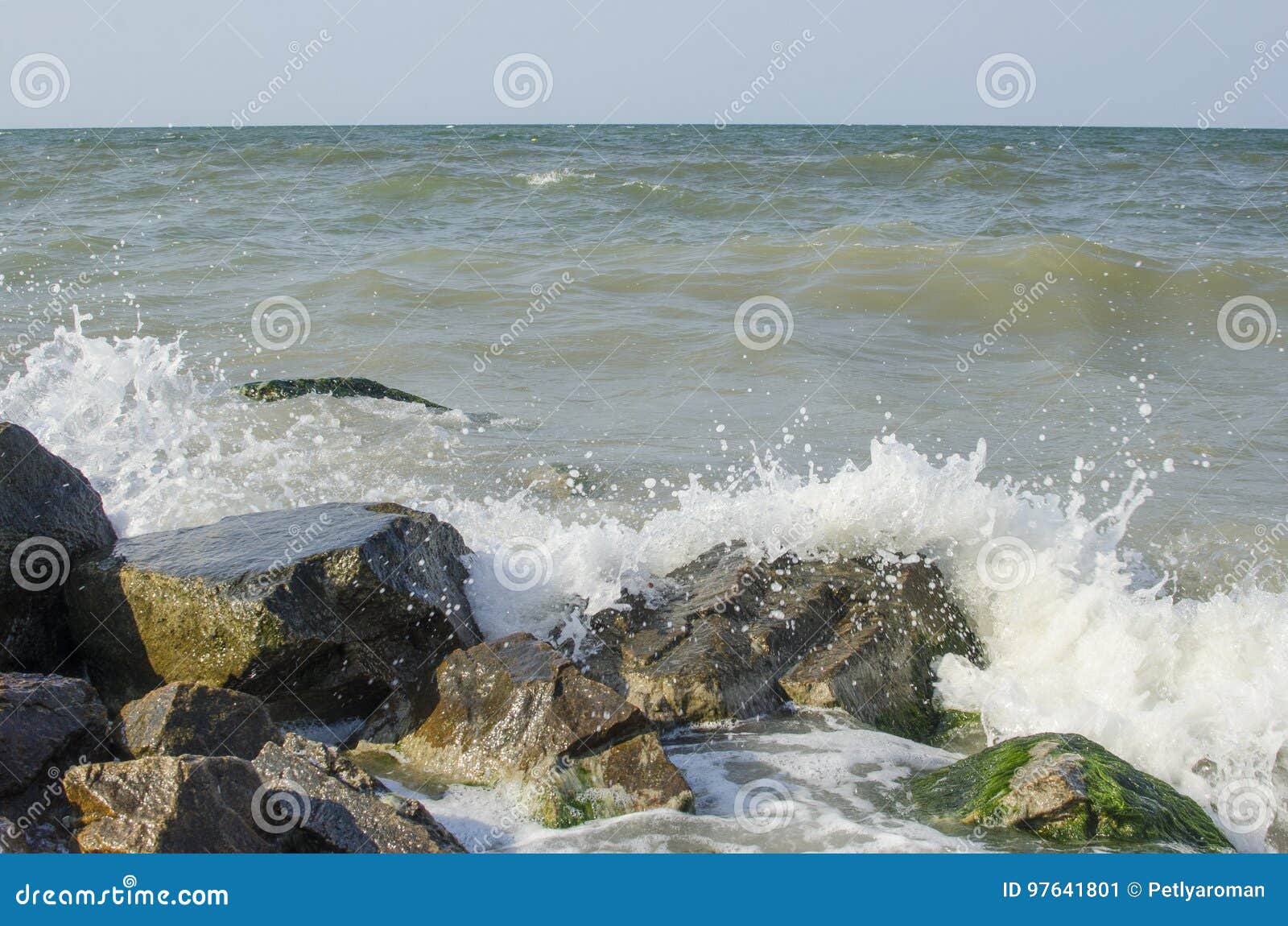 The Sea with Big Rocks on the Shore Stock Image - Image of ocean, stone ...