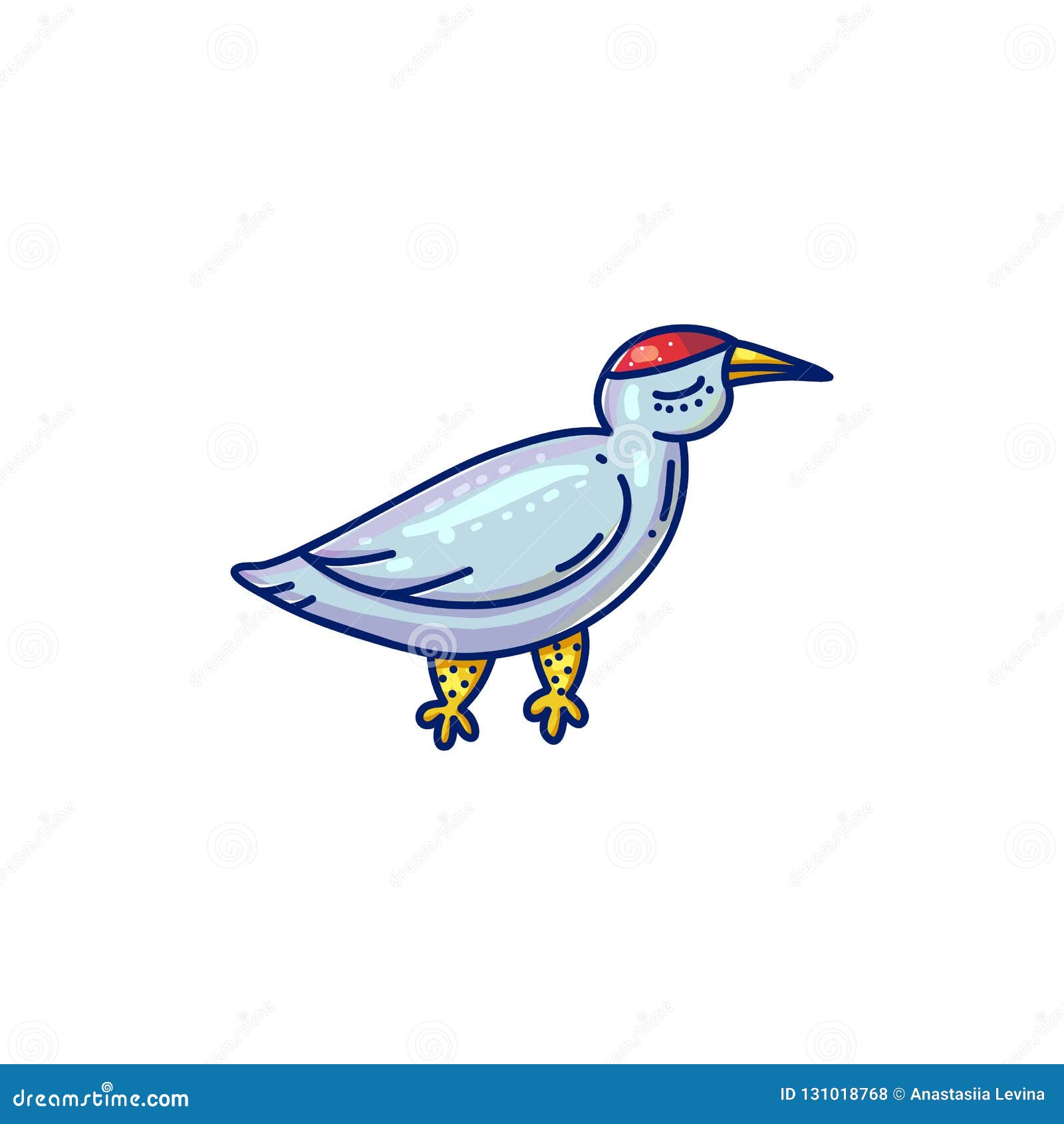 Sea bird illustration. stock vector. Illustration of clipart - 131018768