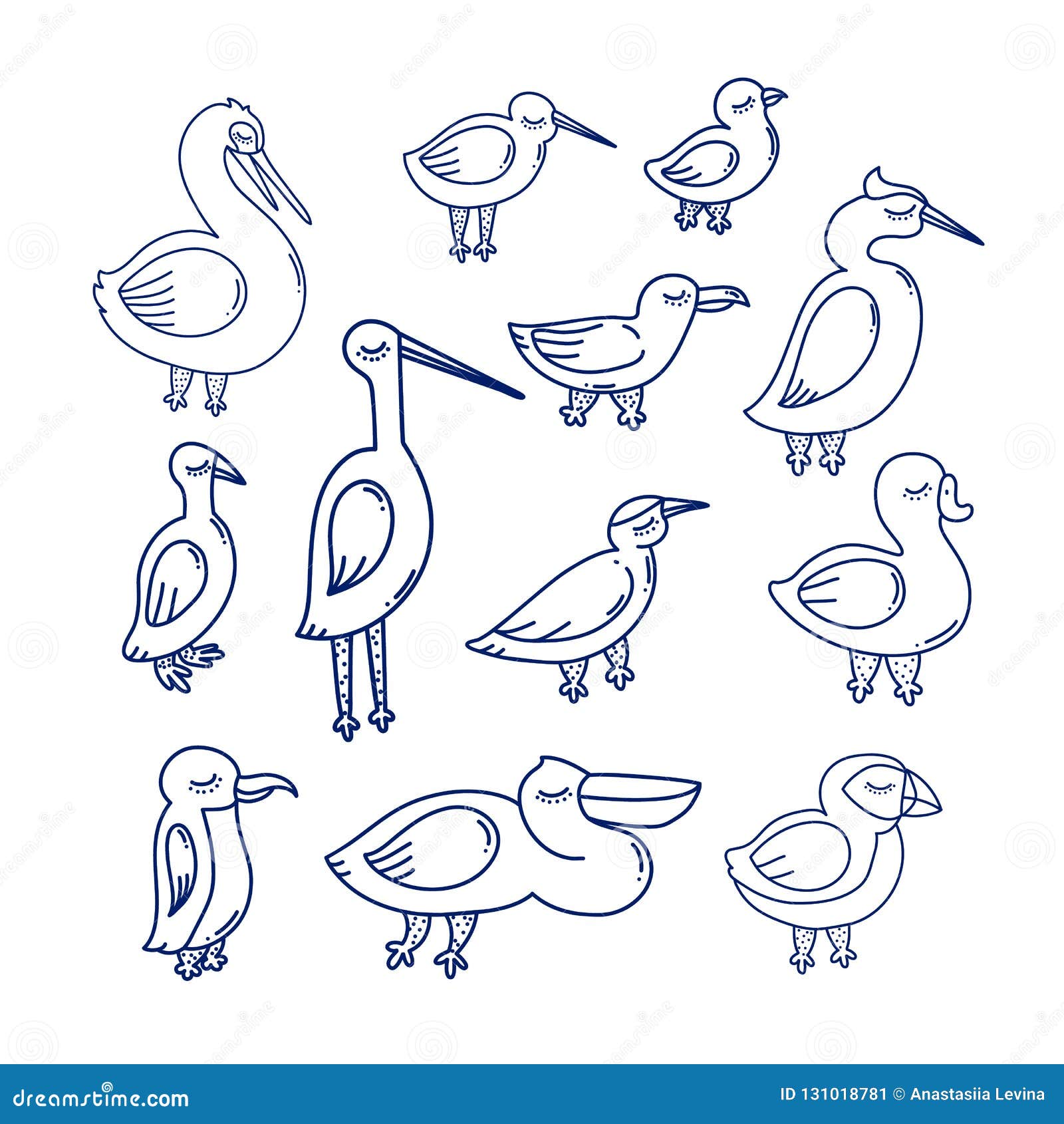 Sea bird illustration. stock vector. Illustration of clipart - 131018781