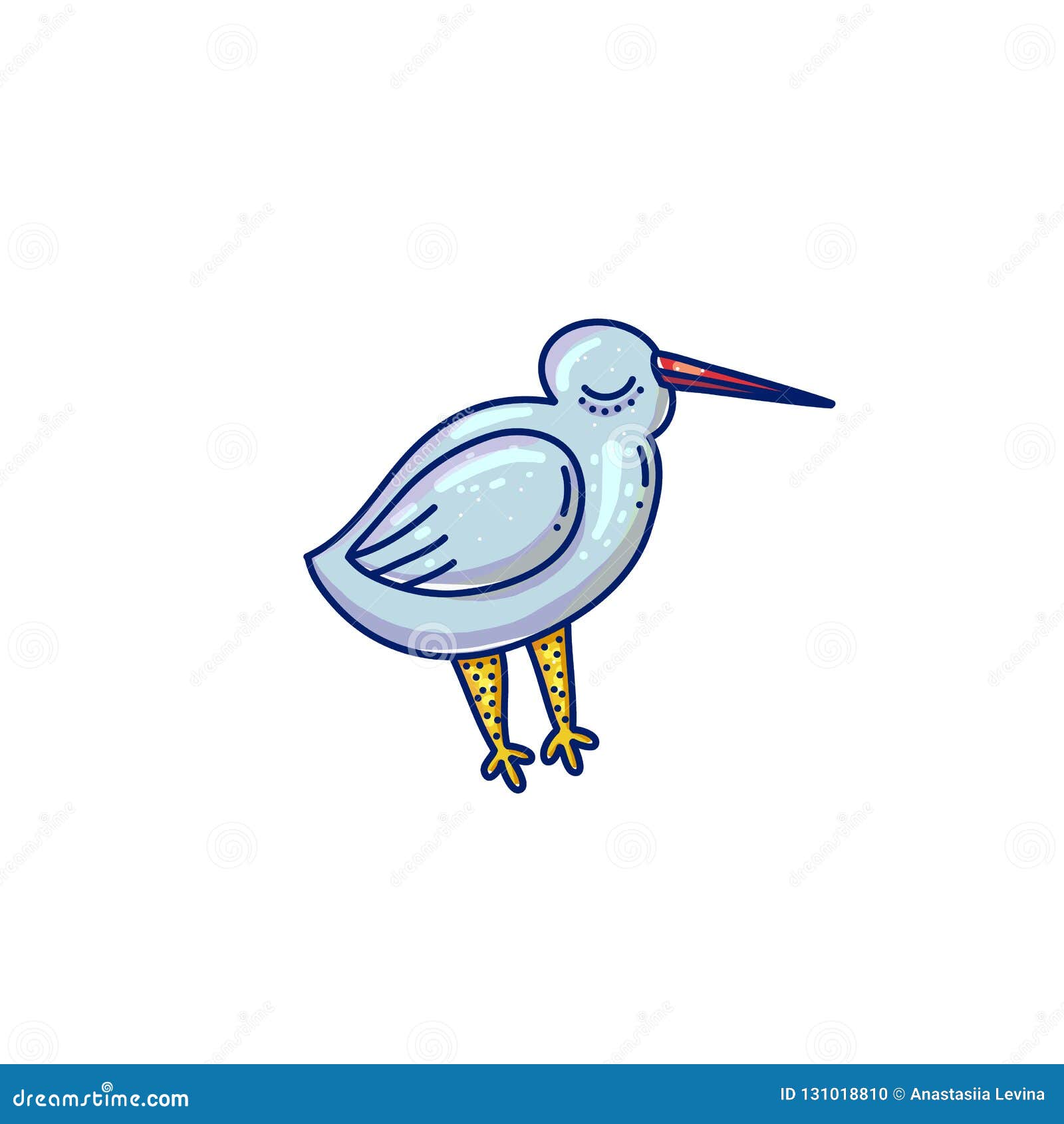 Sea bird illustration. stock vector. Illustration of feather - 131018810