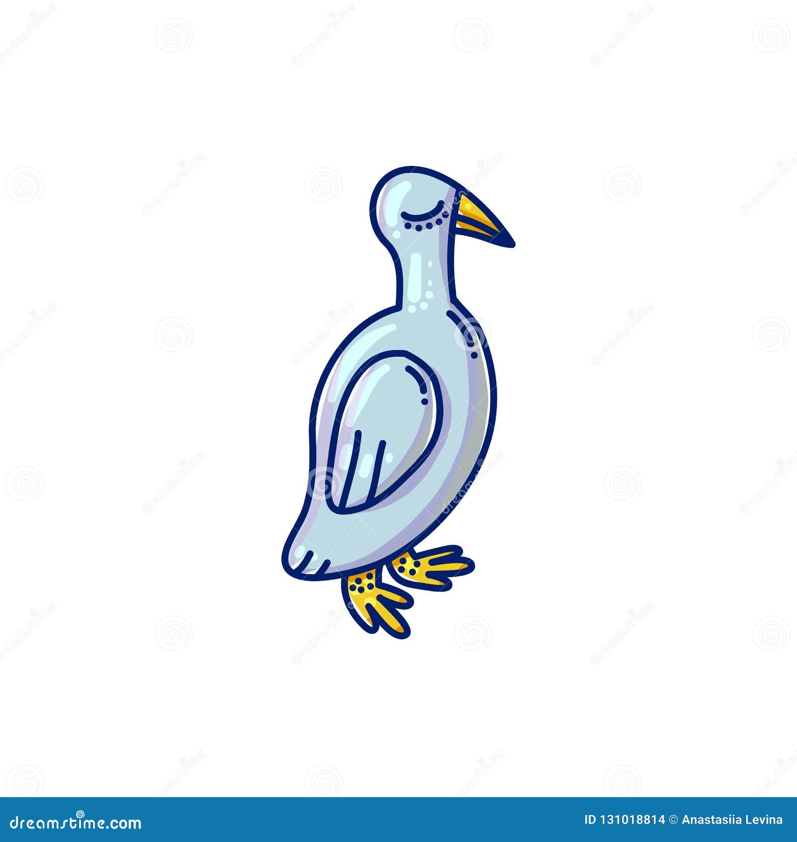 Sea bird illustration. stock vector. Illustration of cartoon - 131018814