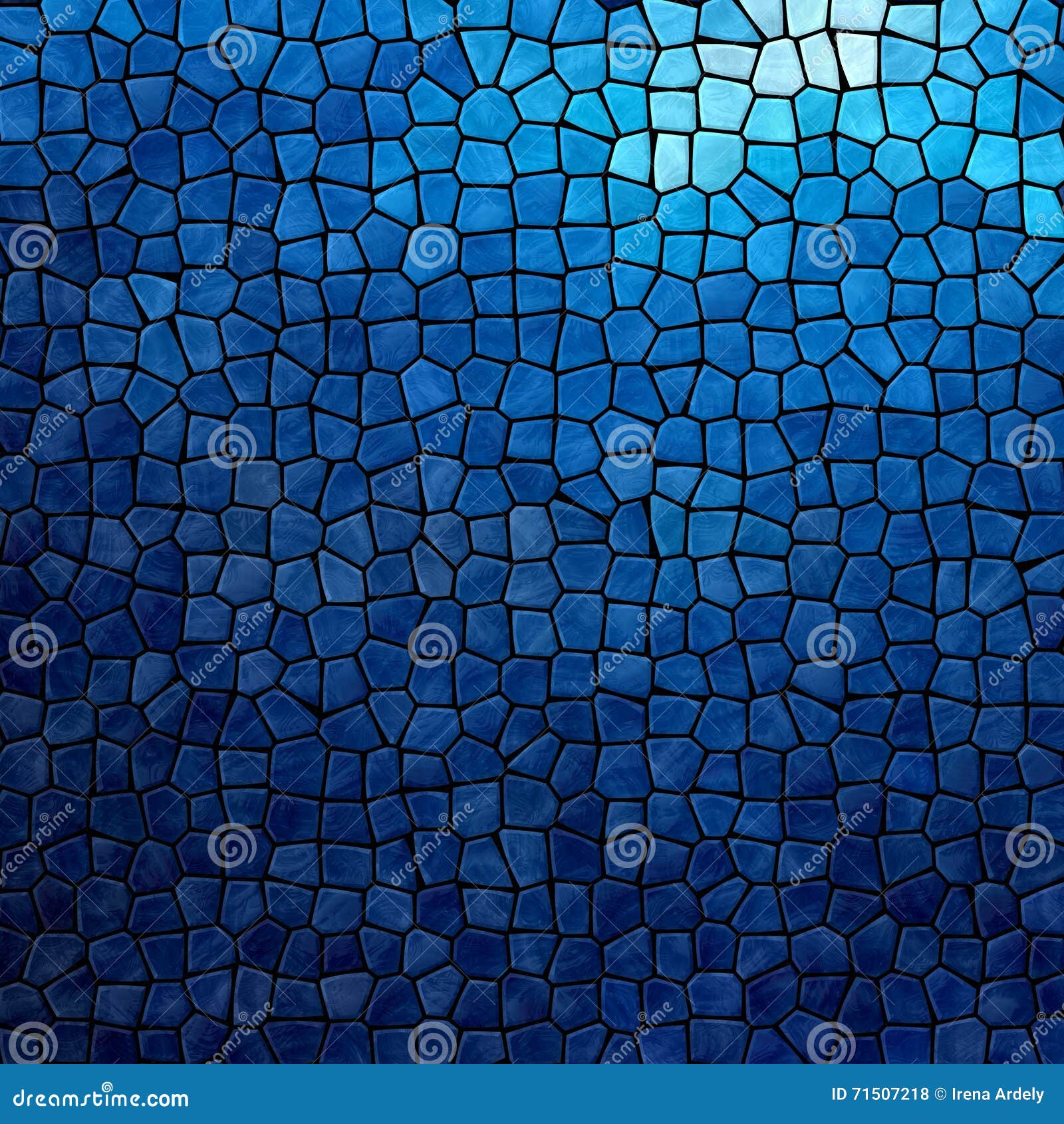 Sea Blue Mosaic Pattern Texture Background with Black Grout Stock ...