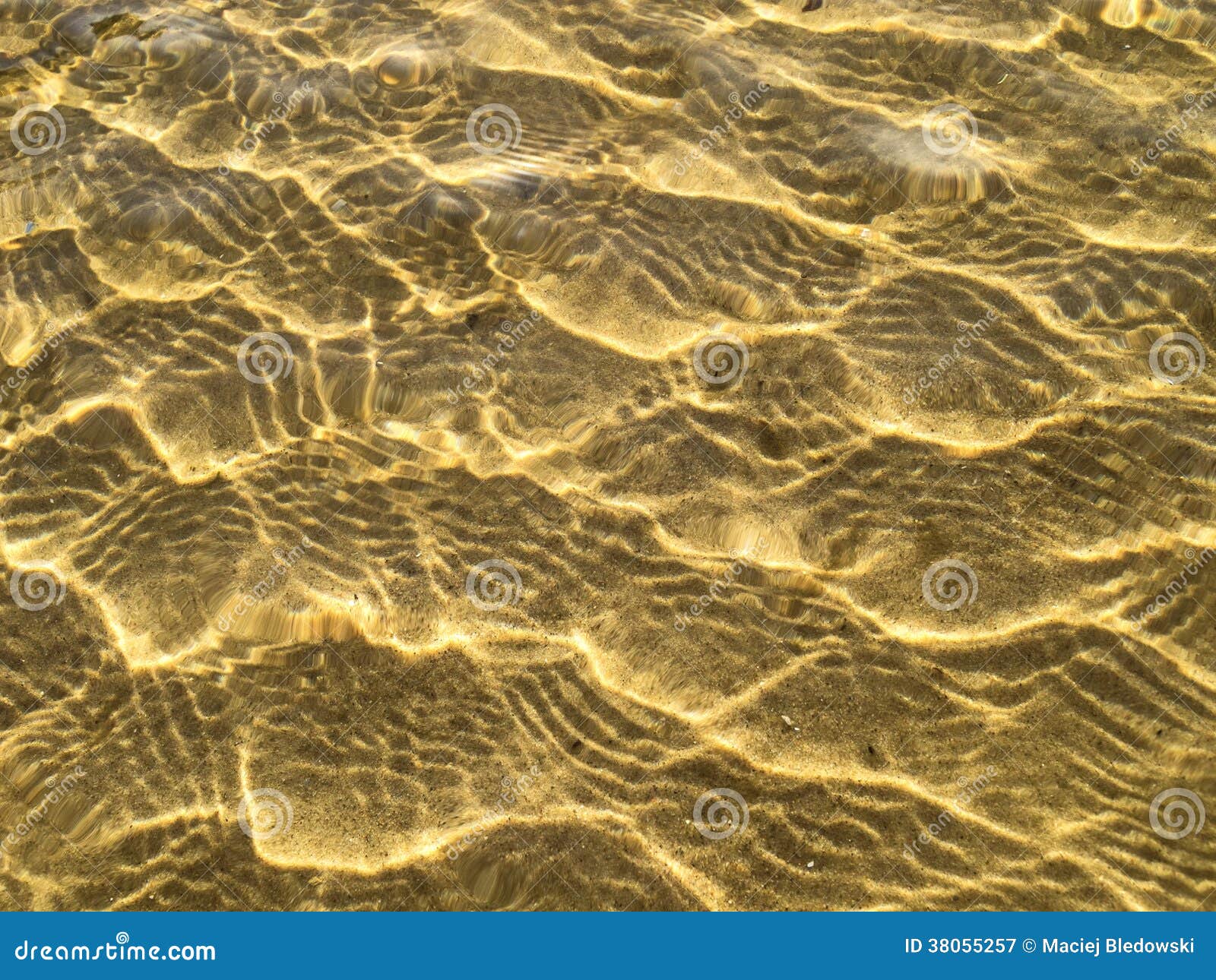 Sea Bottom Texture, Yellow Sand Waves in Shallow Water. Stock Image ...