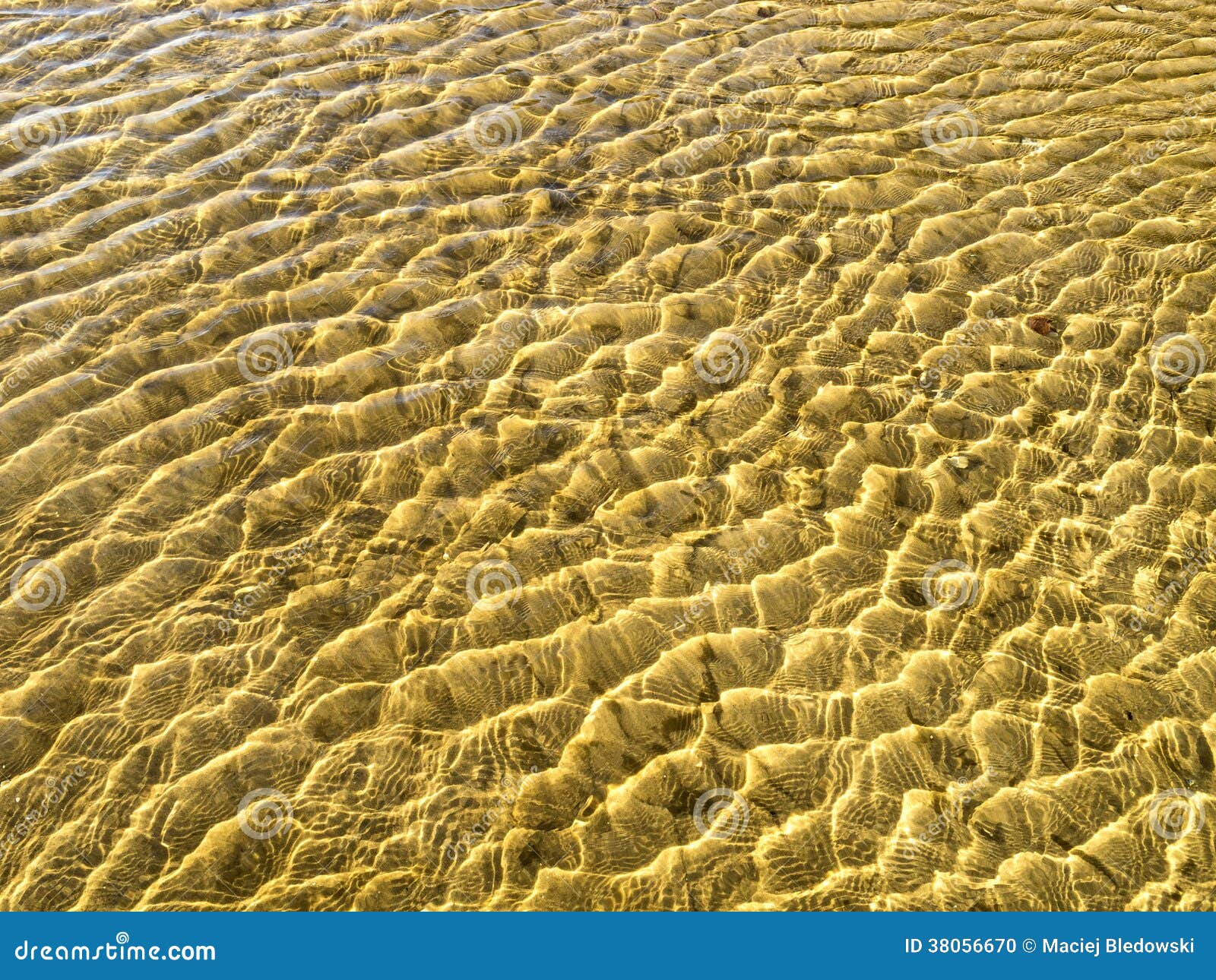 Sea Bottom Texture, Yellow Sand Waves in Shallow Water. Stock Photo ...