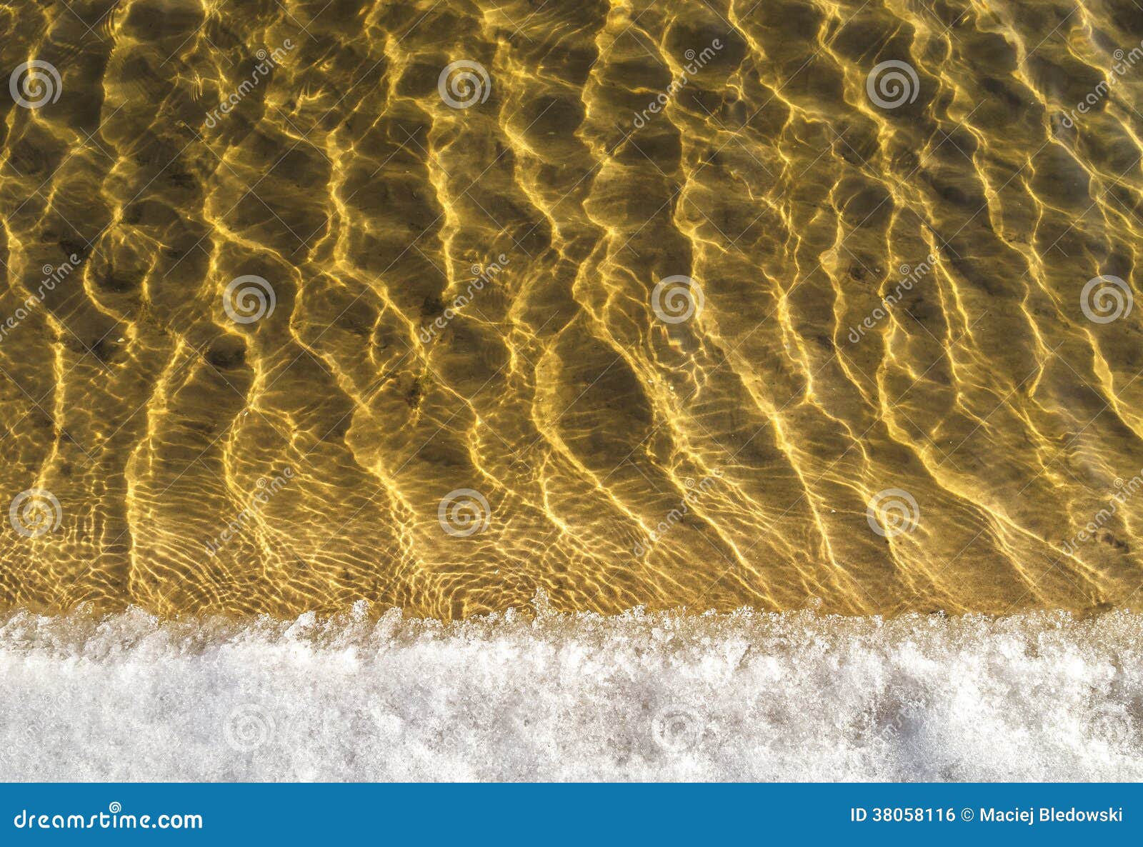 Sea Bottom Texture, Yellow Sand Waves in Shallow Water. Stock Photo ...