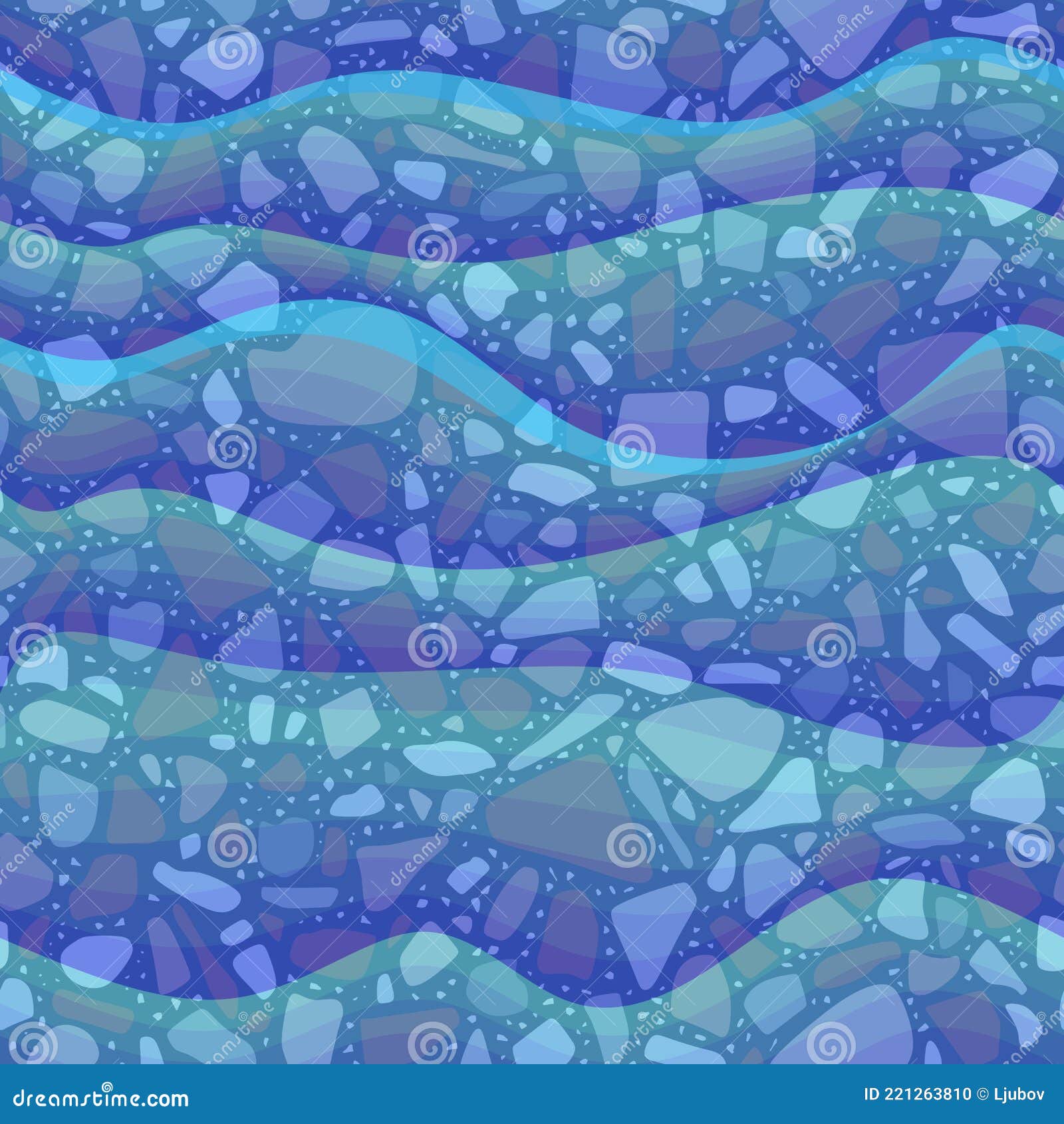 Sea Bottom Under Transparent Azure Waves. Seamless Natural Marine ...