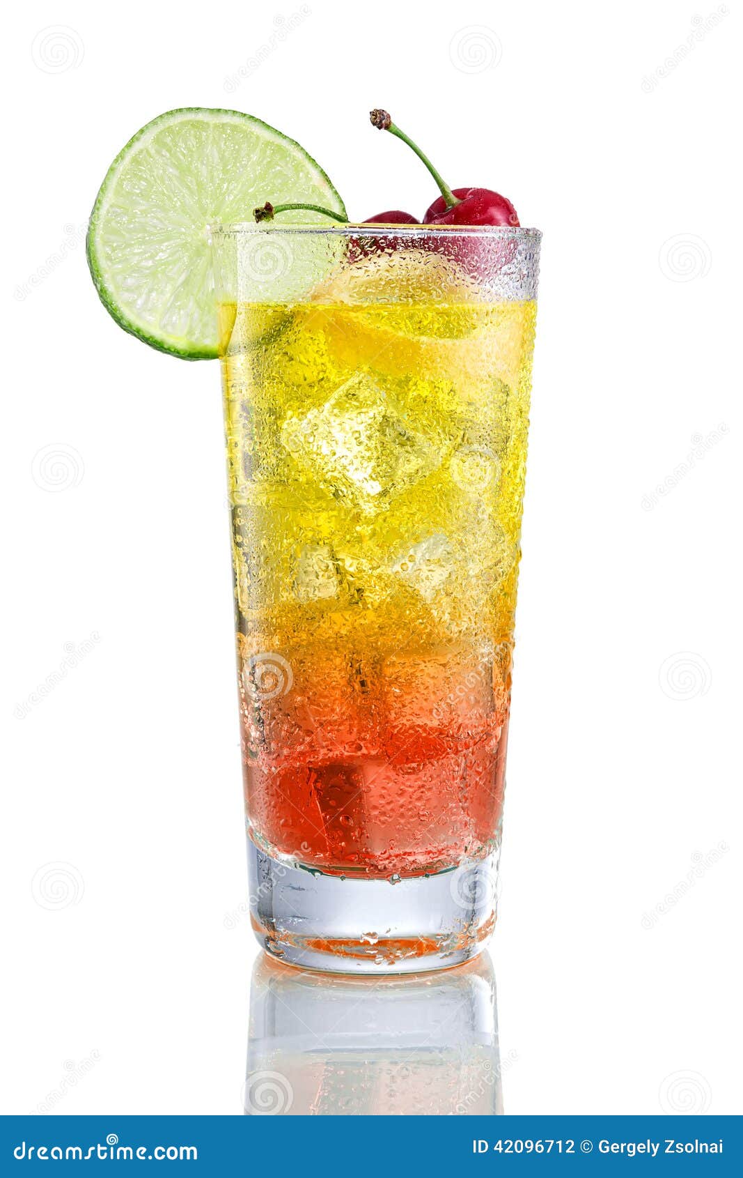 Sea Breeze with Cherry and Lime Stock Photo - Image of drop, party ...