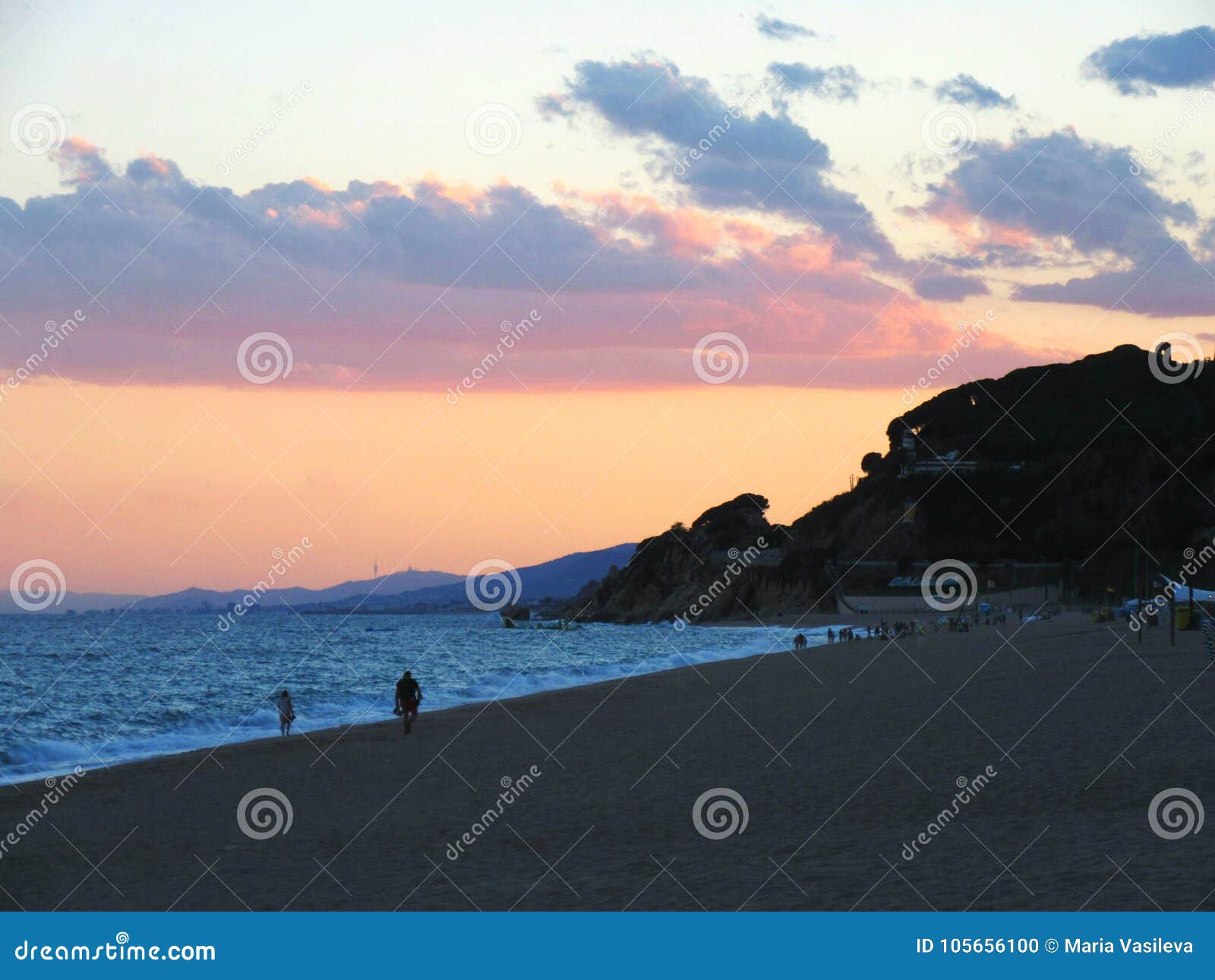Sea. Calella. stock photo. Image of calella, catalonia - 105656100