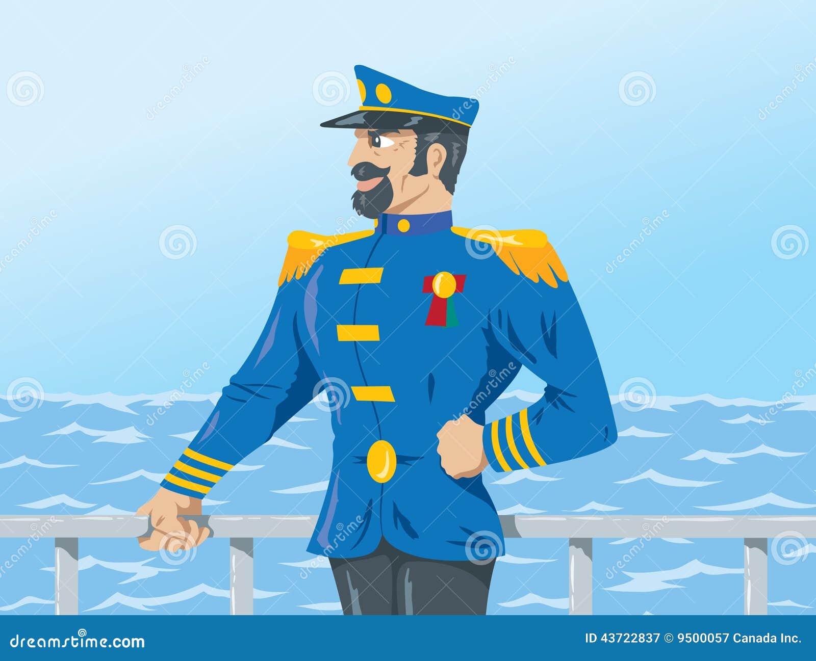 Sea Captain stock vector. Illustration of handrail, strong - 43722837