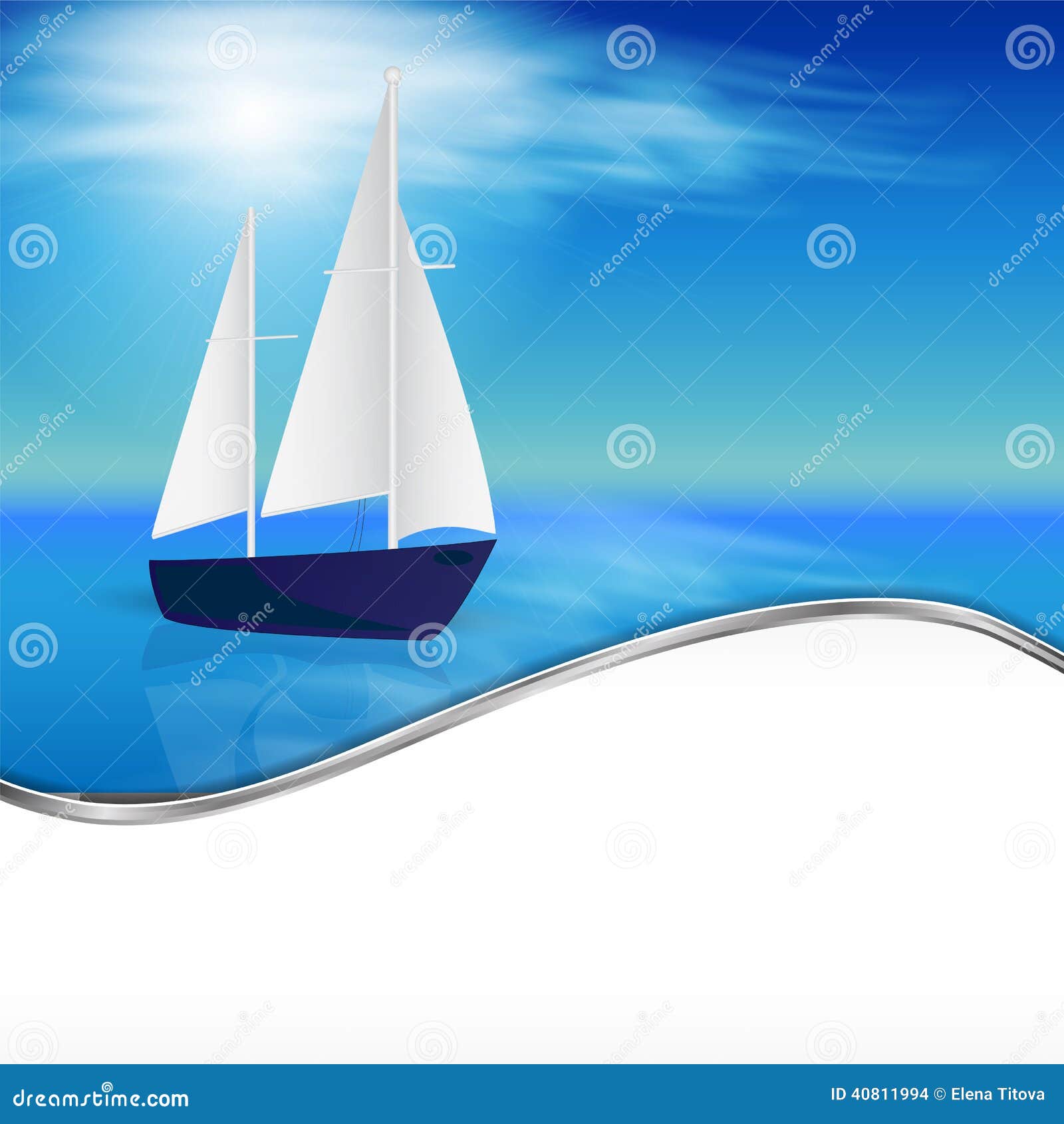 Sea card design. stock vector. Illustration of cartoon - 40811994