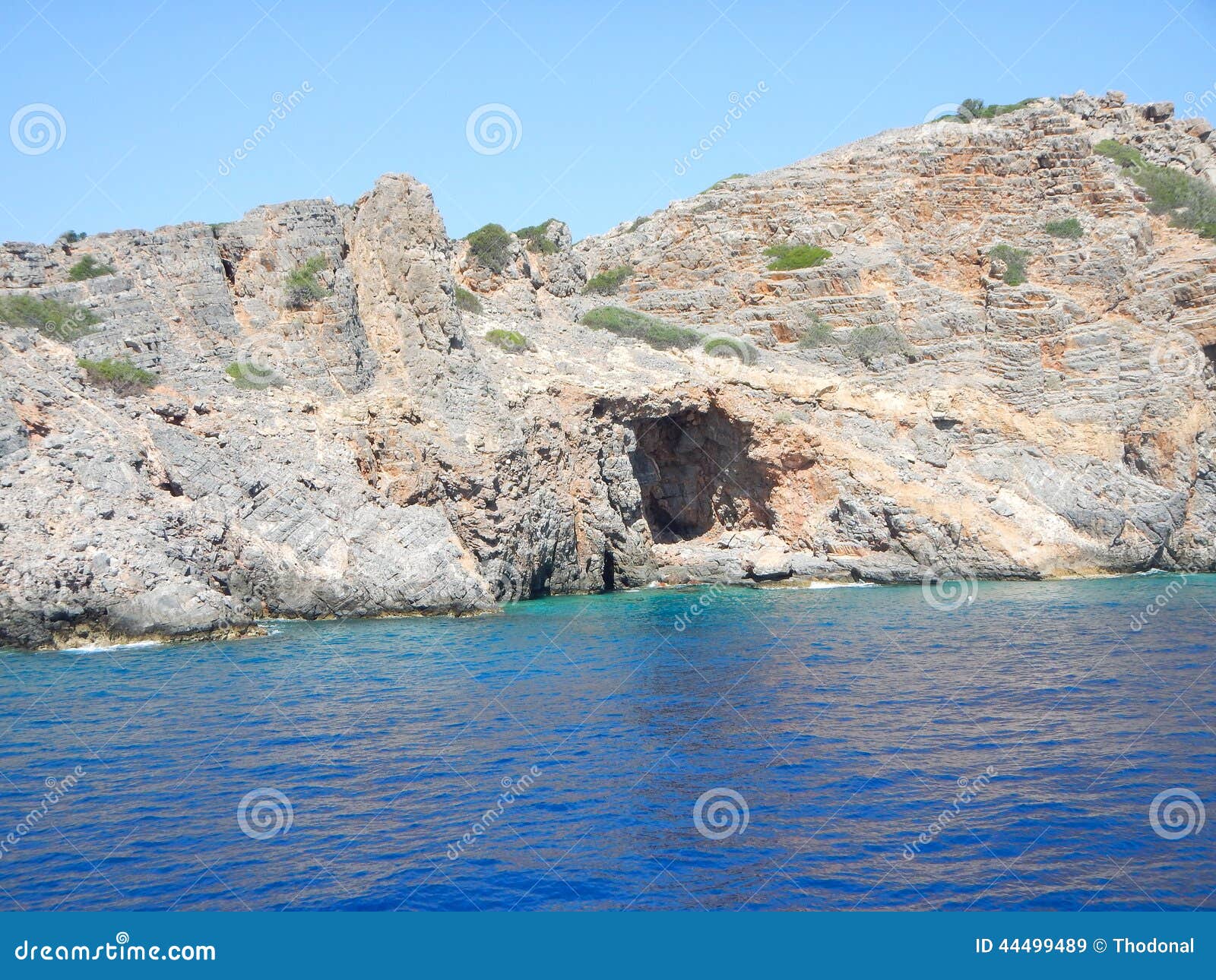Sea cave in Crete, Greece stock image. Image of crete - 44499489