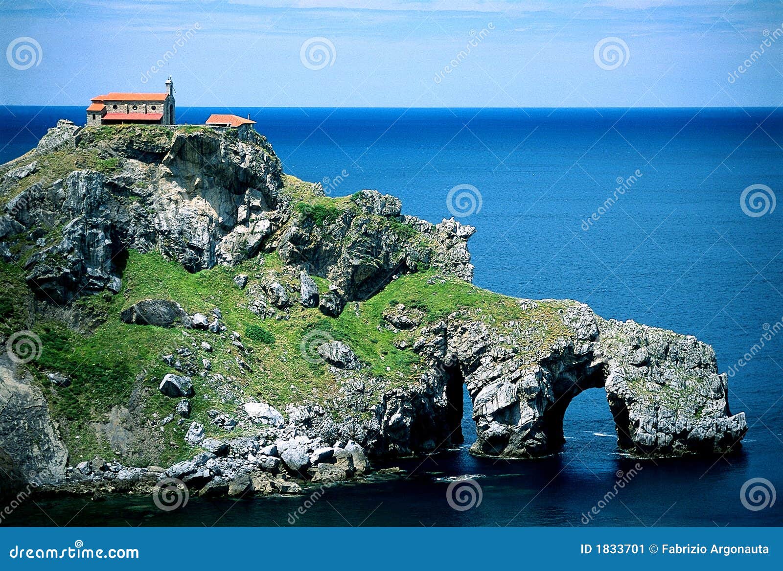 Sea church on cliff stock image. Image of religion, spirituality - 1833701
