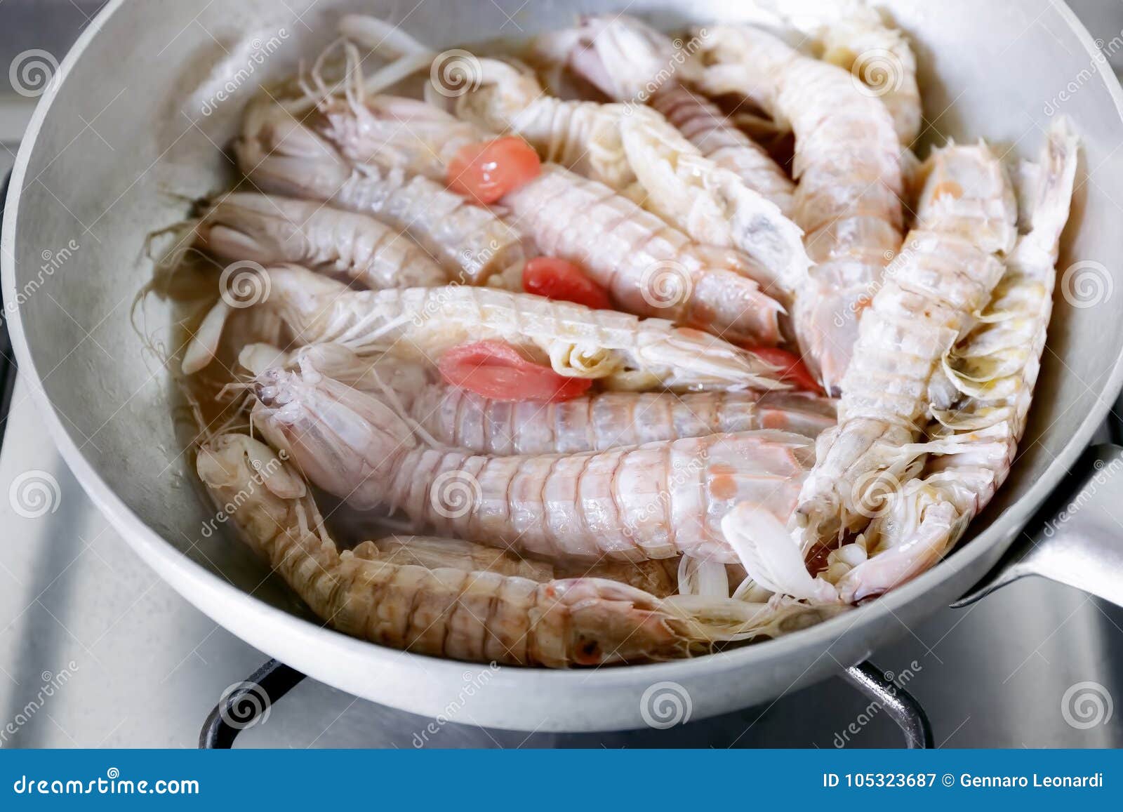 Sea Cicadas, Cooking in a Pan. Stock Image - Image of exotic, cicada ...