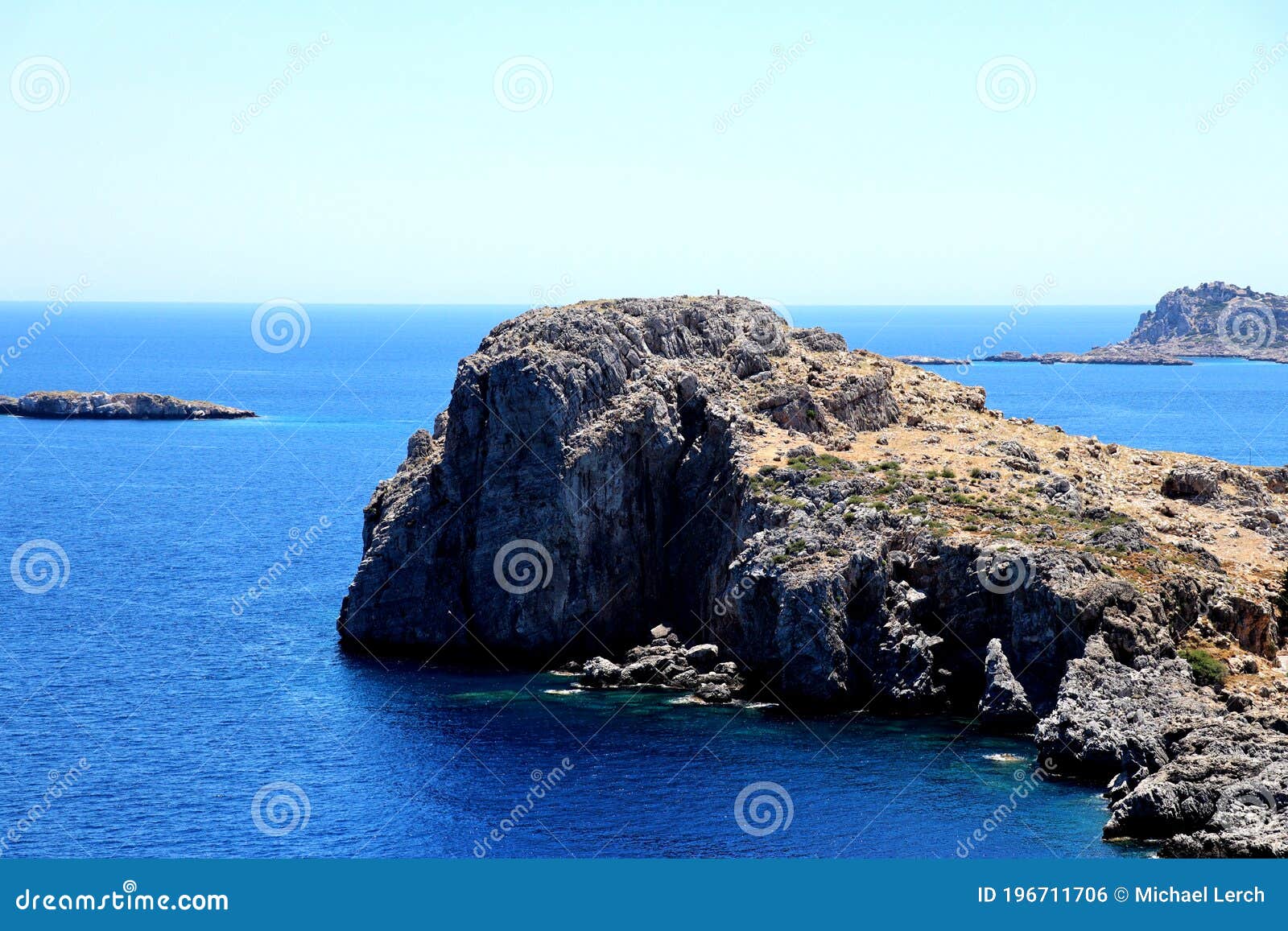 Sea Cliff in Rhodes - Greece Stock Photo - Image of europe, coastal ...