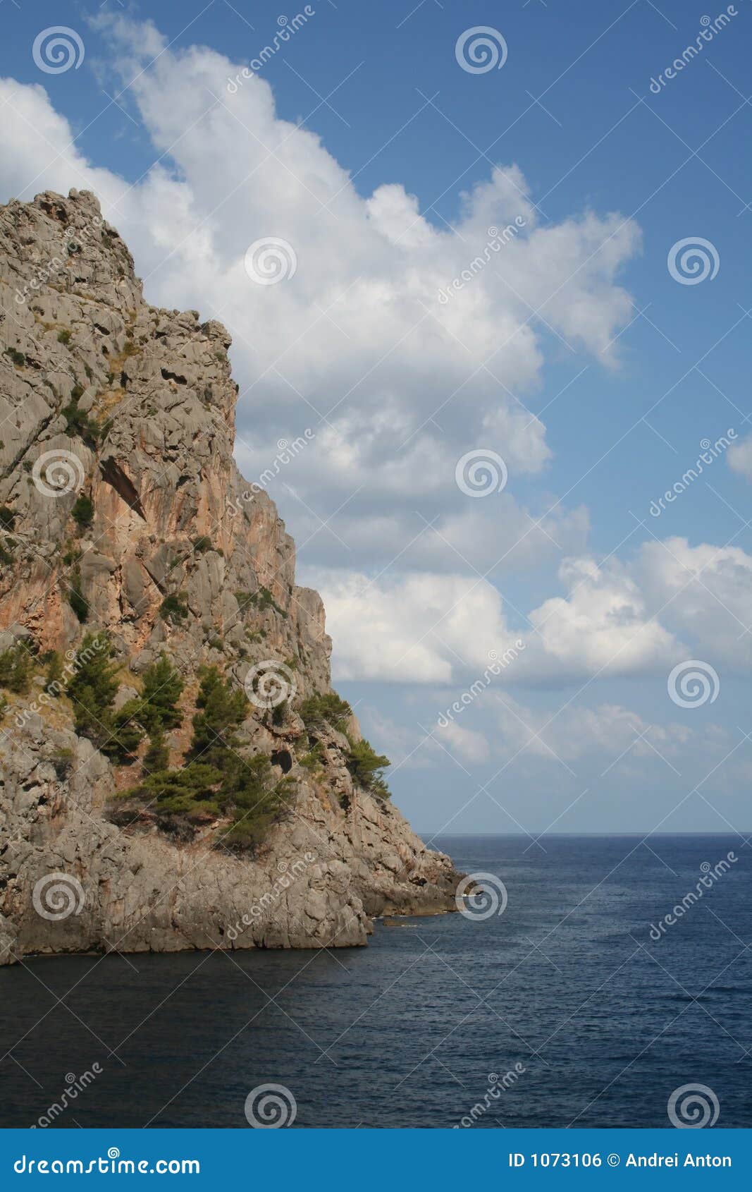 Sea,cliff and sky stock photo. Image of cliffs, vegetation - 1073106