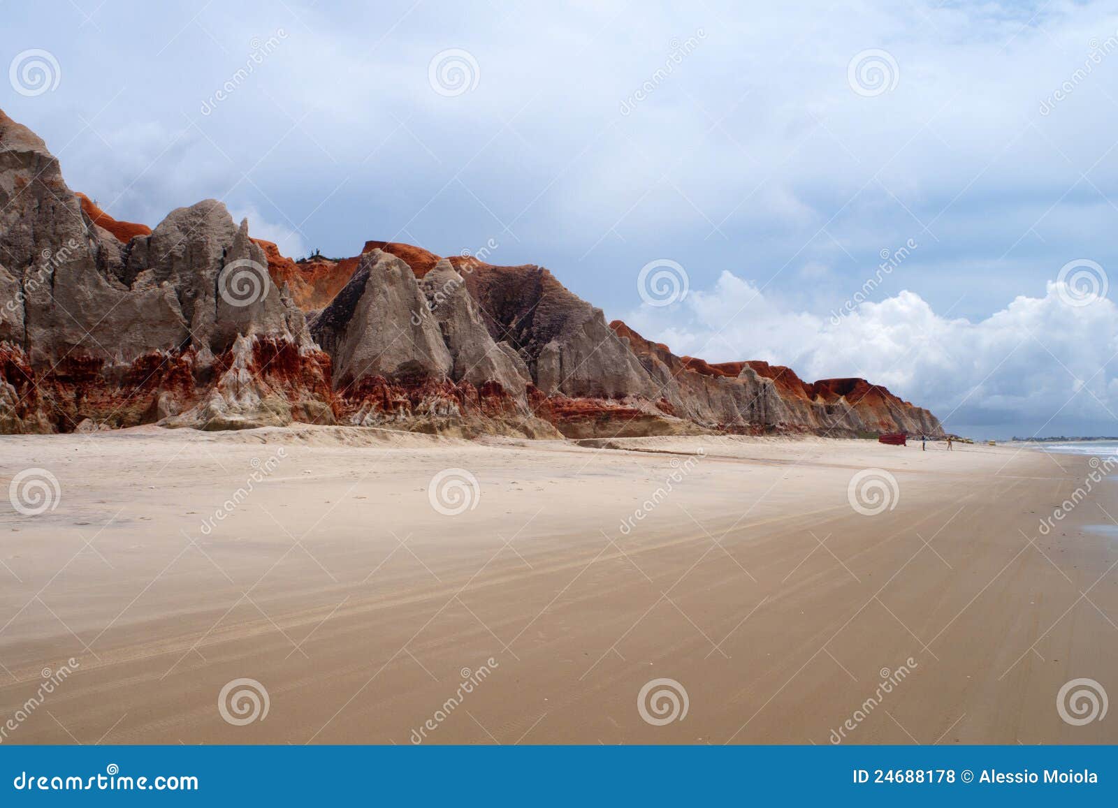 Sea Cliffs and Beach of Morro Branco Stock Photo - Image of vacations ...