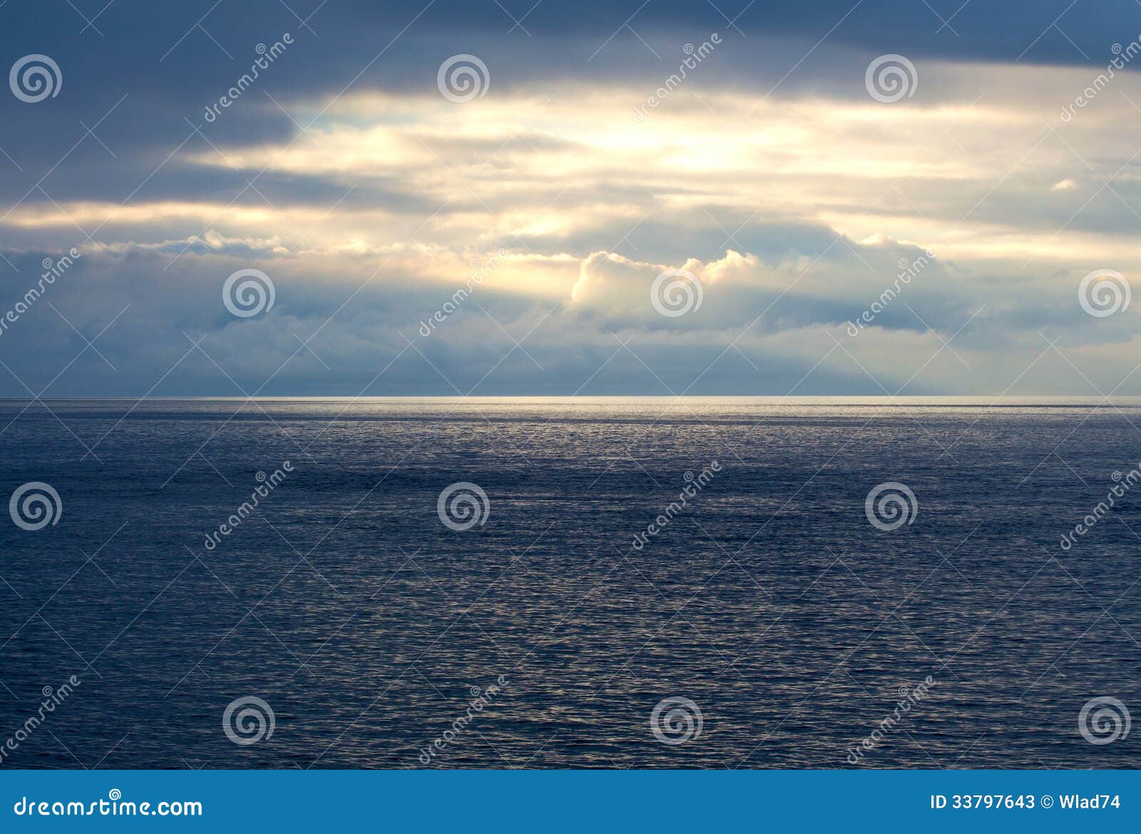 Sea and a cloudy sky stock image. Image of seascape, water - 33797643