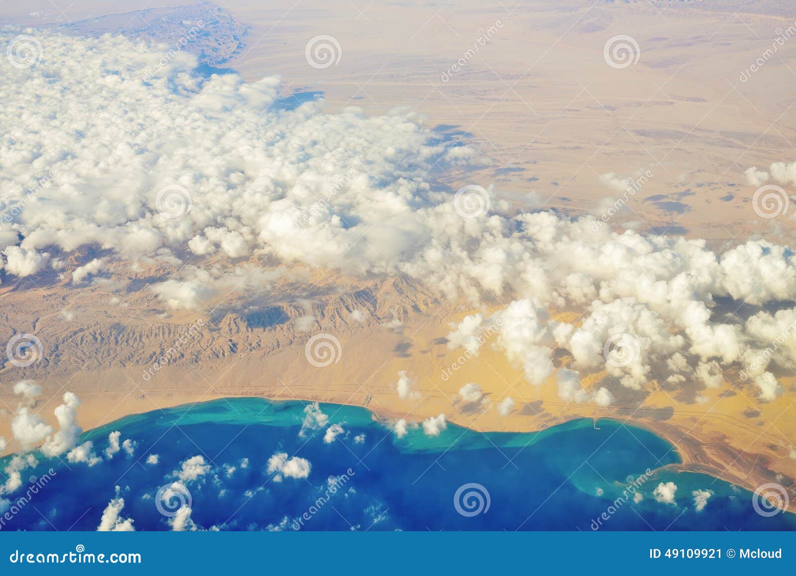 Sea and Coast - Beautiful Top View from the Window of Plane Stock Image ...