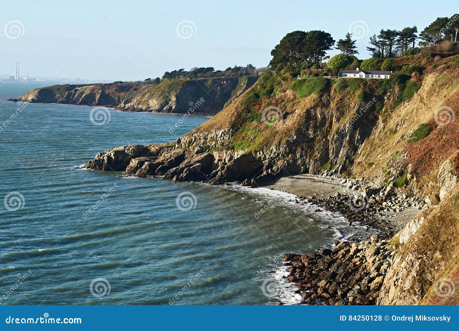 Sea Coast in Dublin stock photo. Image of boater, island - 84250128