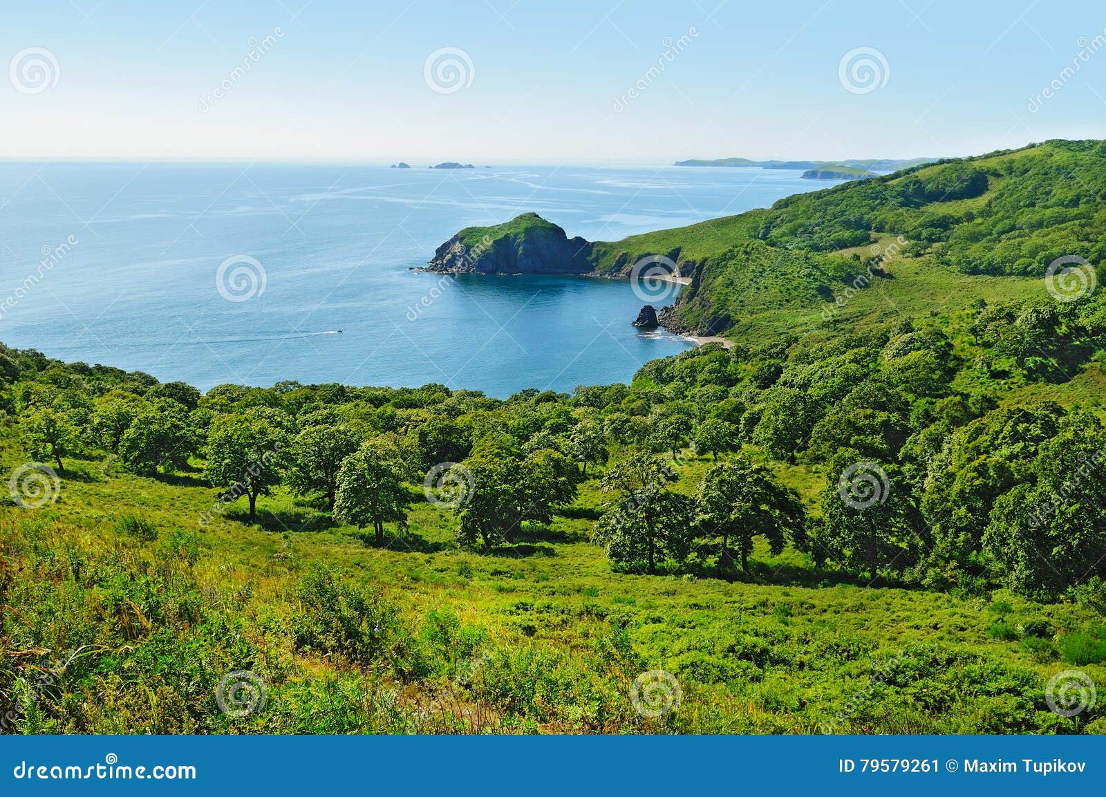 Sea Coast Landscape of Putyatin Isle in Russian Primorye Stock Image ...