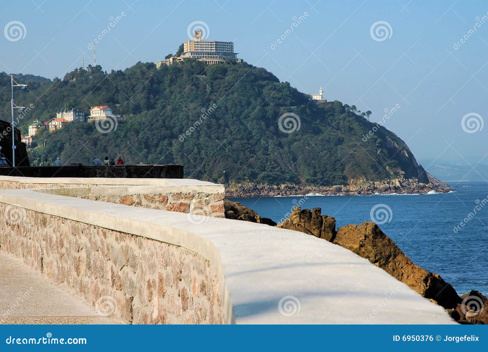 Sea coast of San Sebastian stock photo. Image of mountain - 6950376