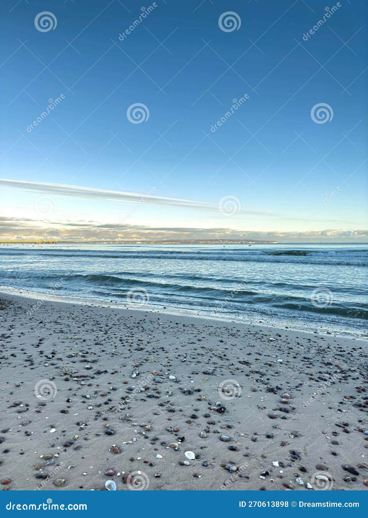 Sea Coast with Seashells and Texture Waves, Sea Lanscape. Stock Photo ...