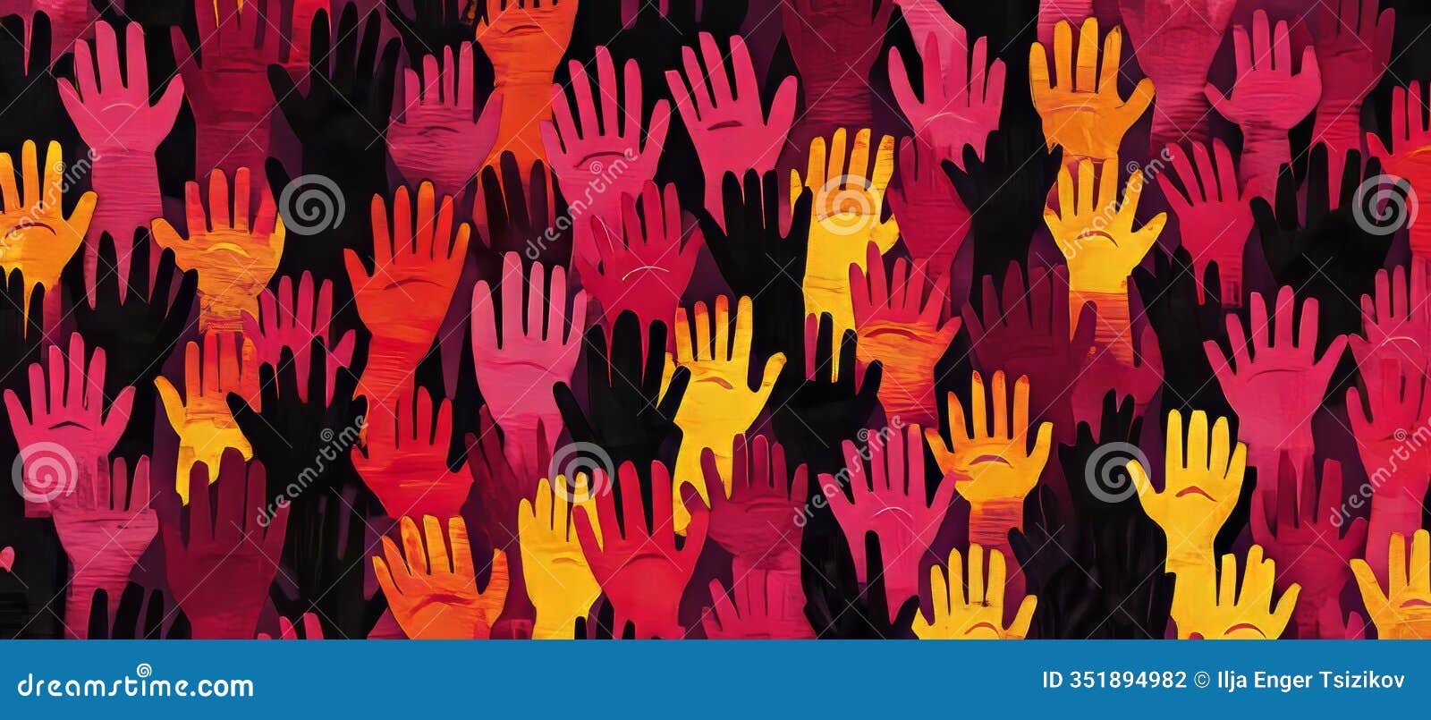 Colorful Helping Hand With Water Drops Cartoon Vector | CartoonDealer ...