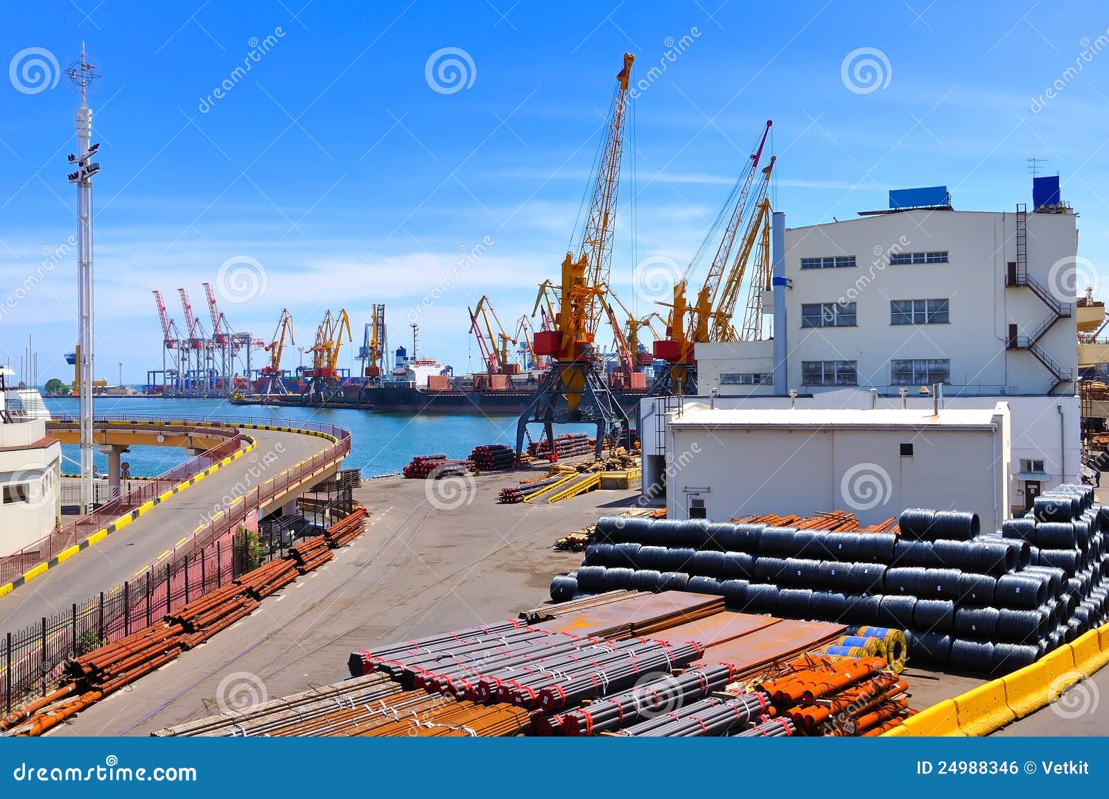 Sea commercial port stock photo. Image of steel, quayside - 24988346