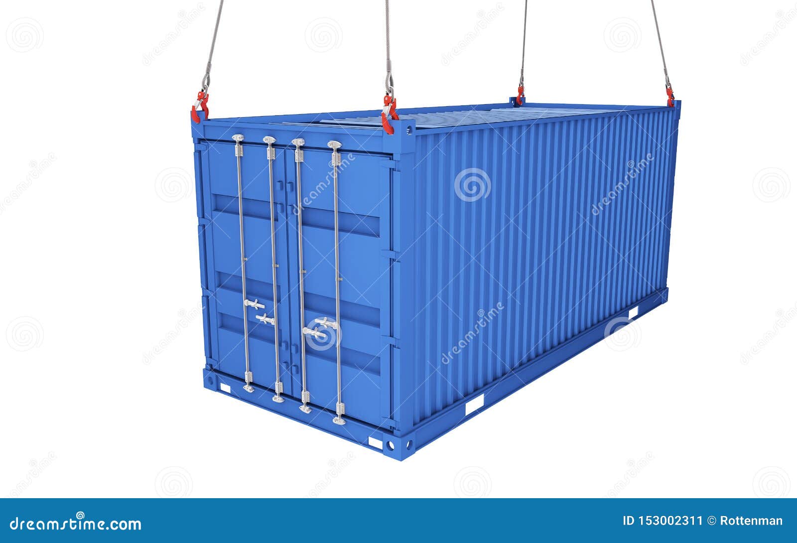 Sea Container Lifted With Crane Hooks Royalty-Free Stock Photography ...